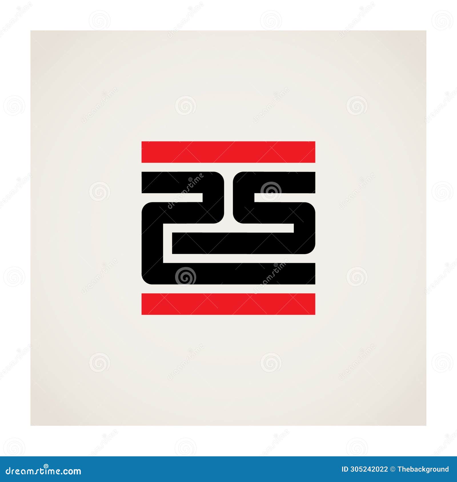 25 - Logo or Design Element or Icon with Numbers 2 and 5. Logotype ...