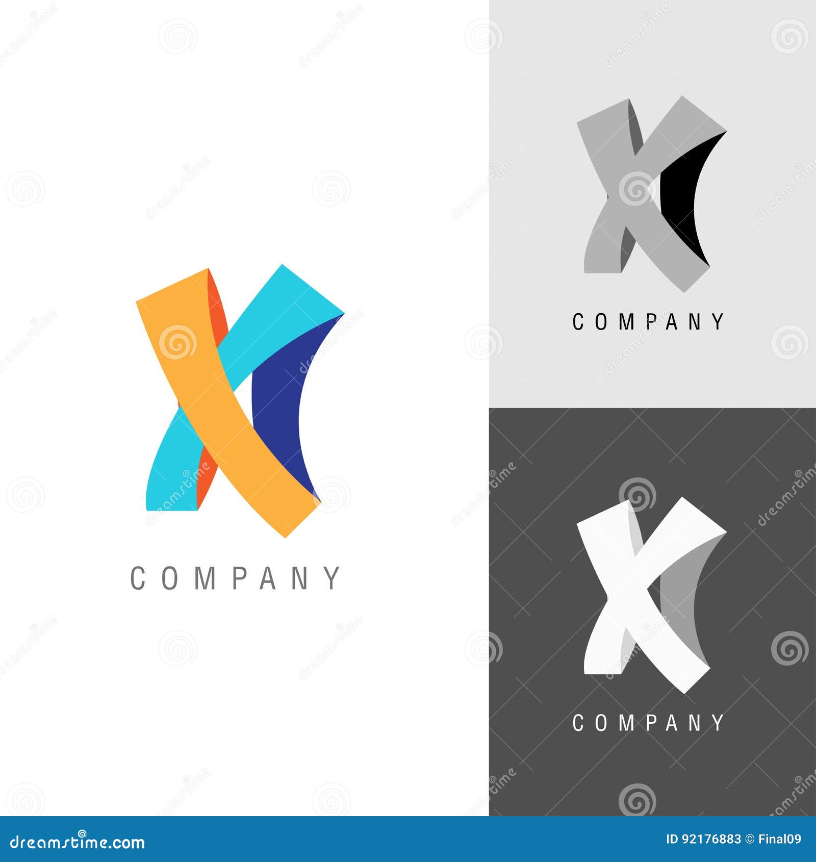 Logo Design Element. Letter Symbol X Stock Vector - Illustration of ...