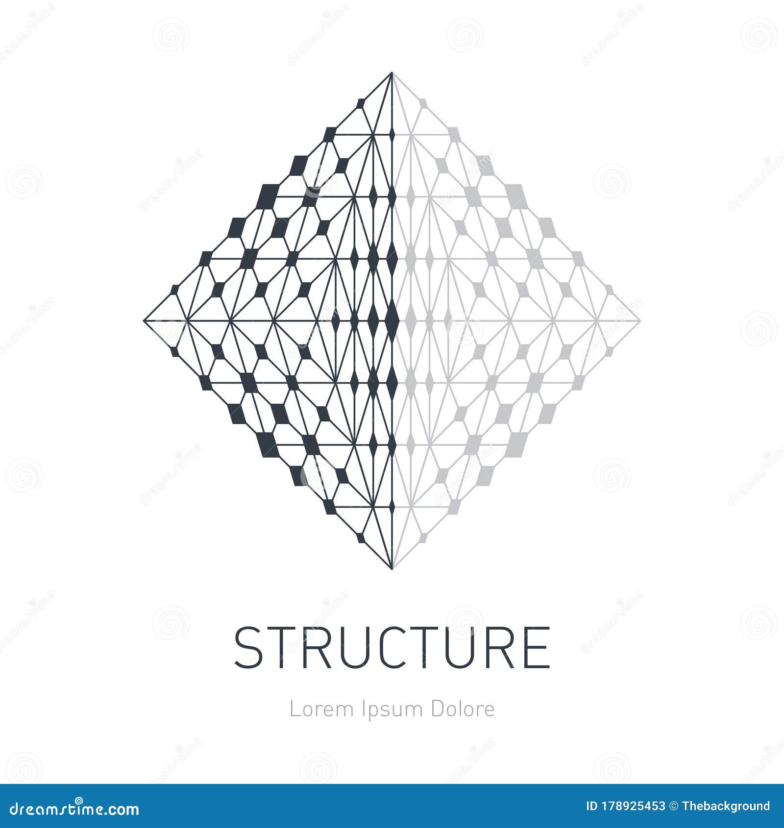 Logo or Design Element with Squares, Triangles and Rhombus. Vector ...