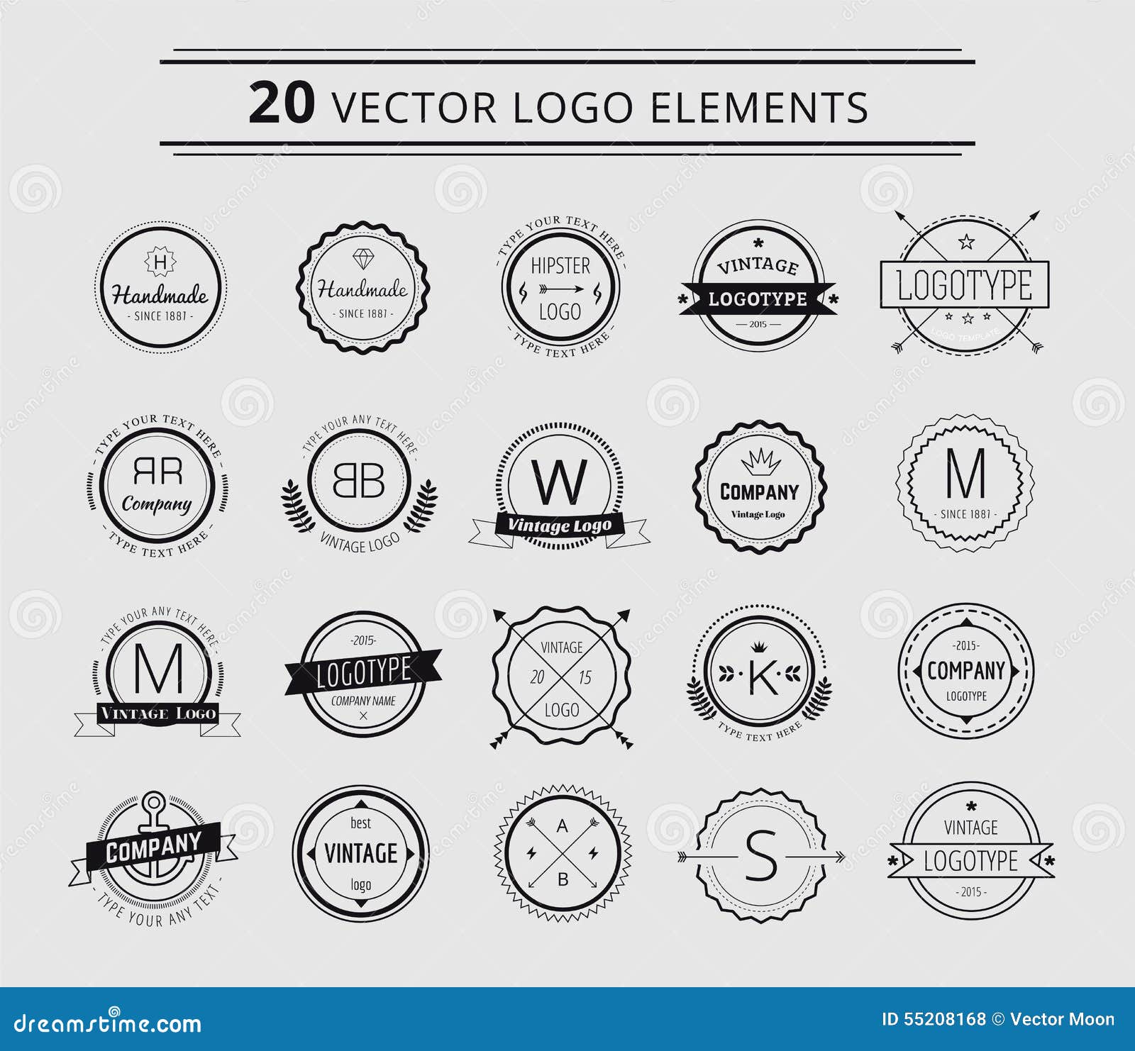 Logo Design Elements. Vintage Retro Style. Arrows Stock Vector ...