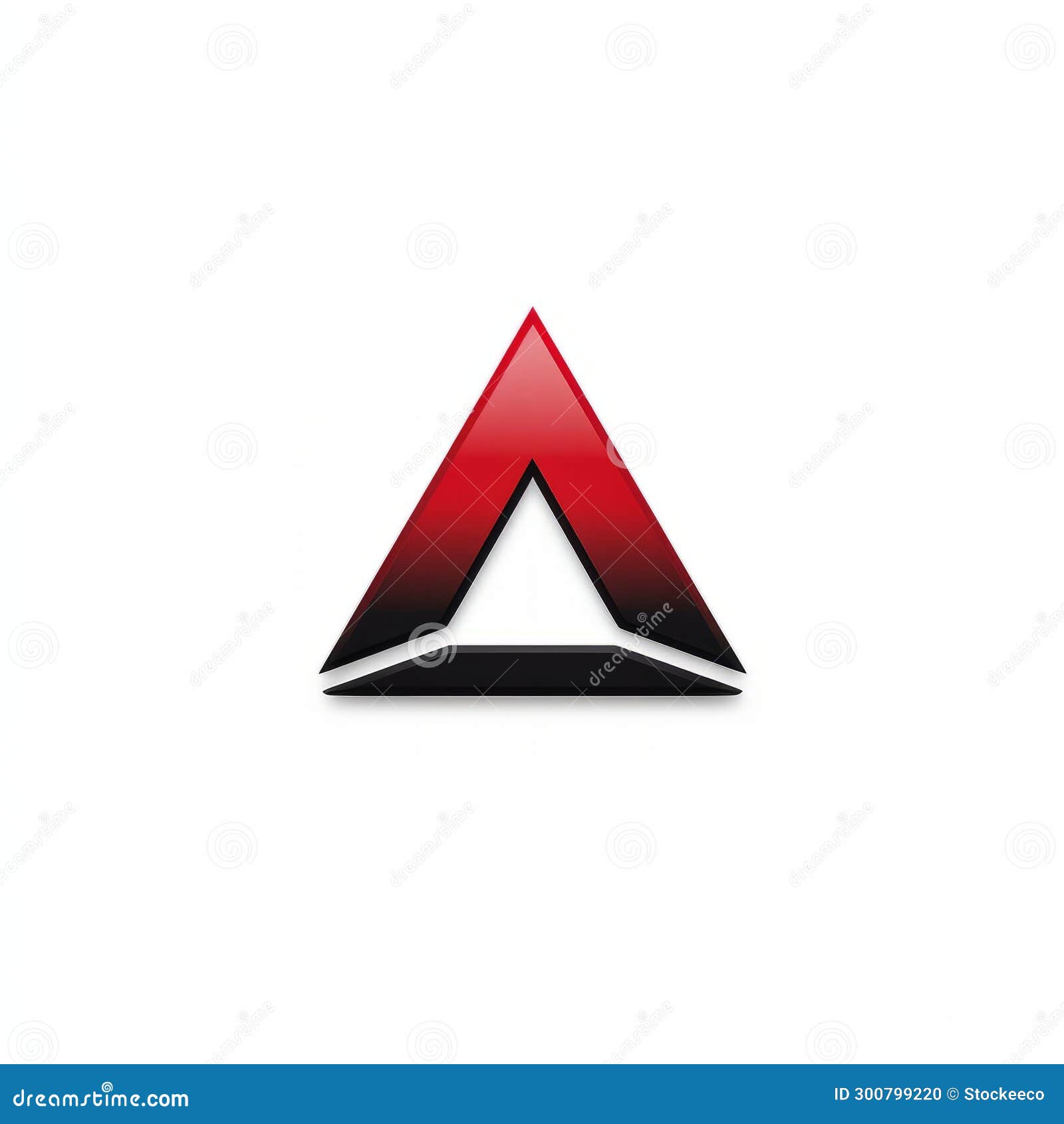 Futuristic Red Black and White Triangle Logo with Realistic Light and ...