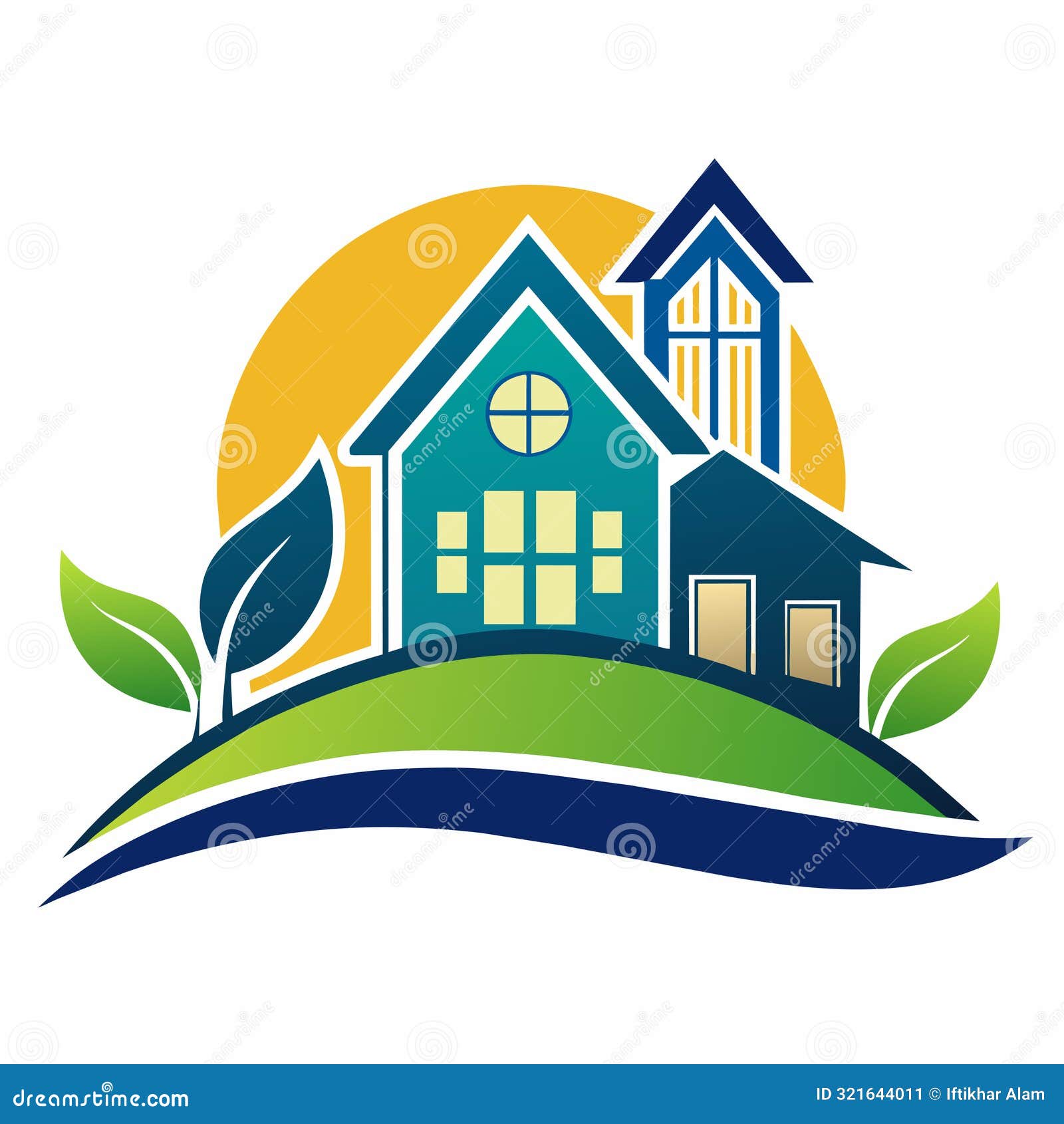 A Logo Design Featuring a House with a Shield and a Red Cross, House ...