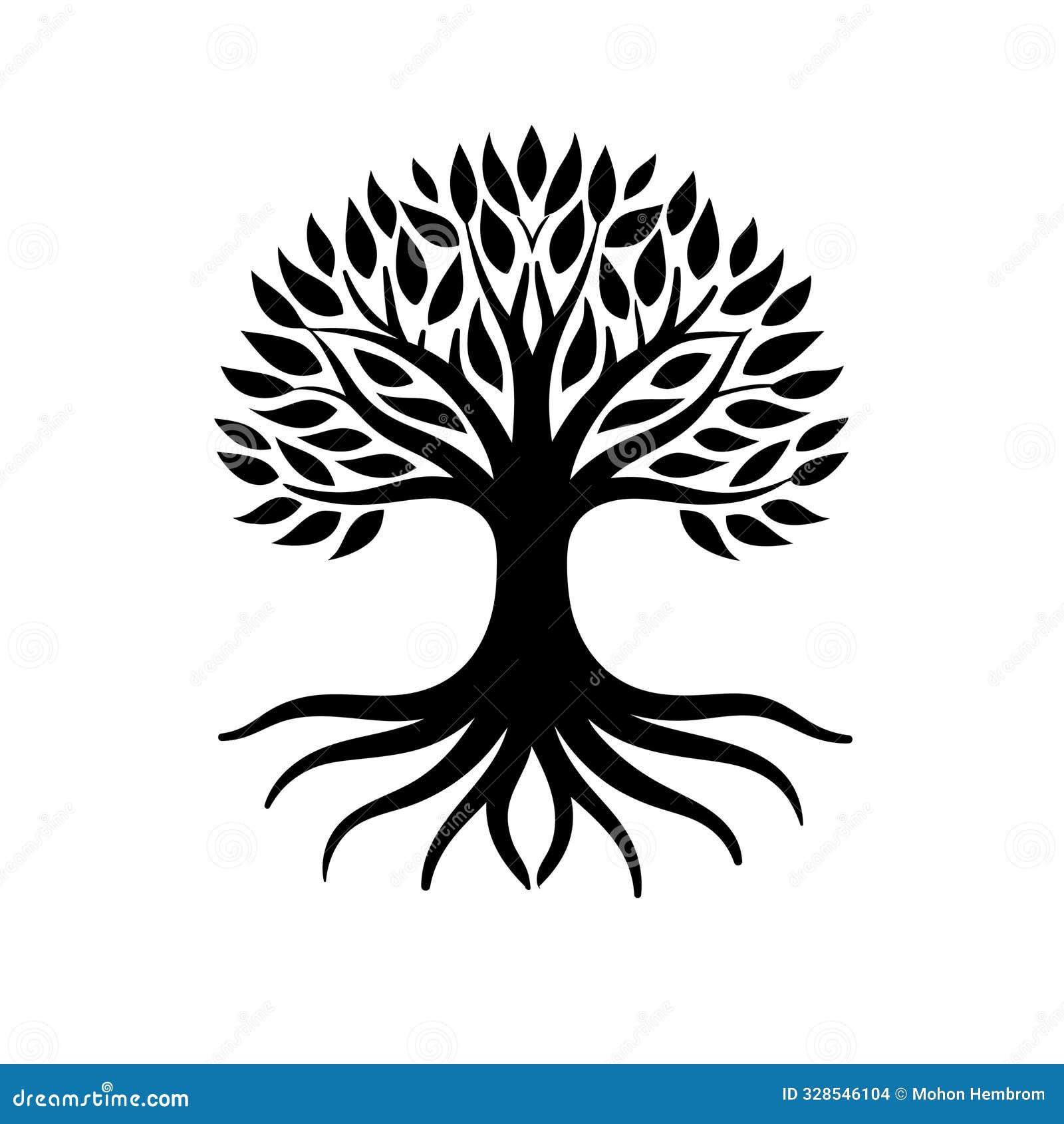 A Logo Design Featuring a Rooted Tree Illustration. Stock Illustration ...