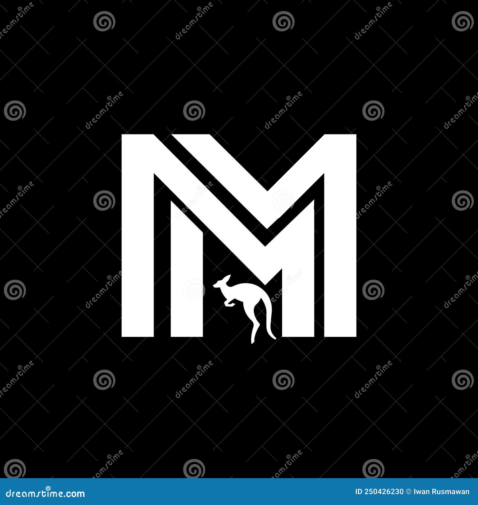 Logo M White and Black Logo Design Stock Illustration - Illustration of ...