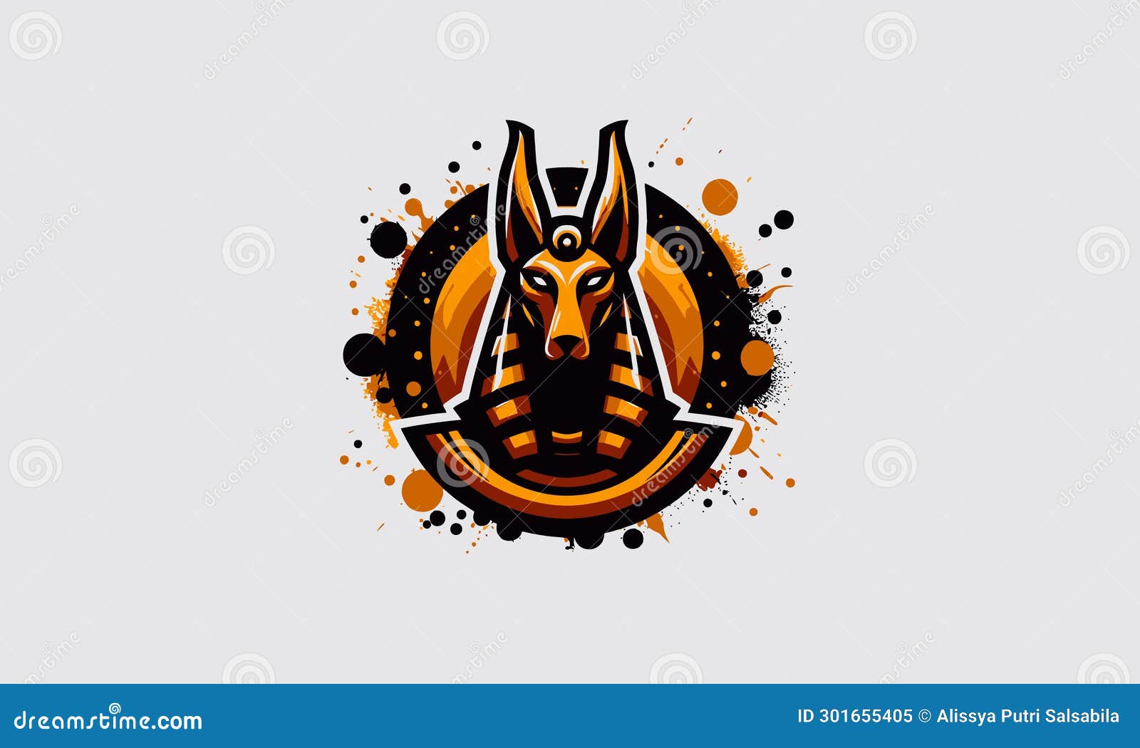 Logo Design of Head Anubis Vector Illustration Flat Design Stock Vector ...