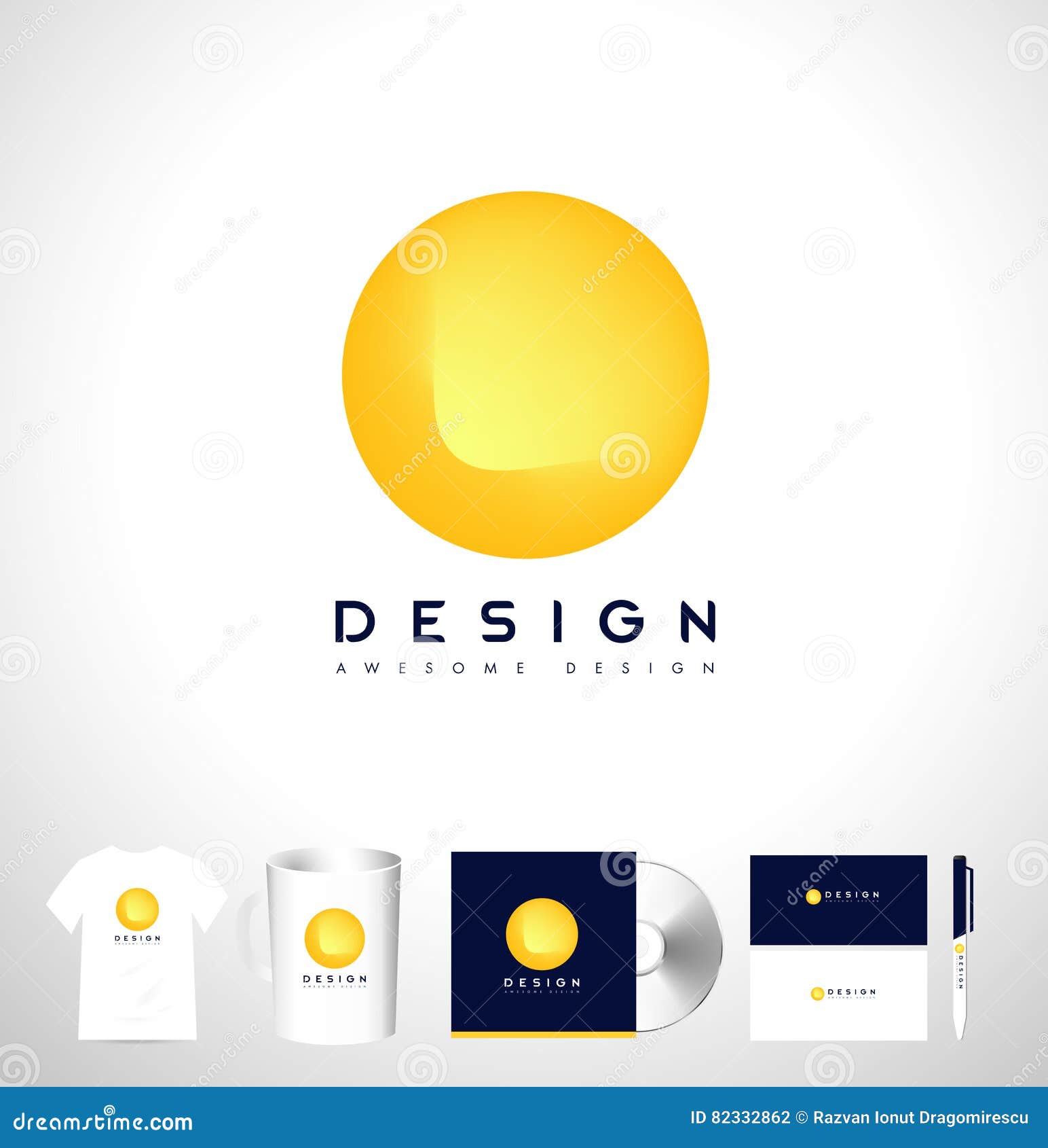 Logo Design Illustration Jaune Abstrait Illustration de Vecteur ...