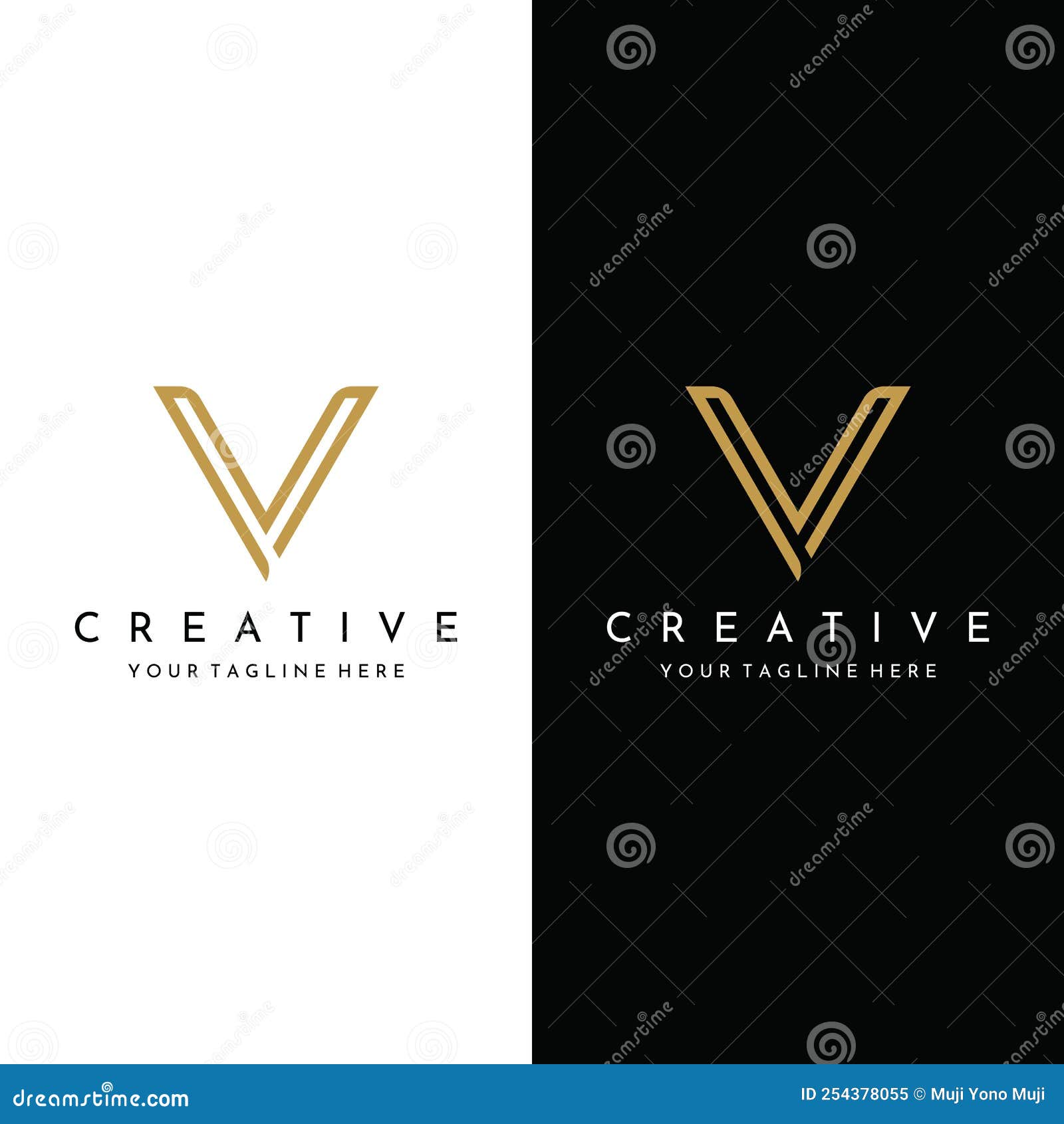 Logo Design Initial Letter V with Artistic Monogram.Logo is Modern ...