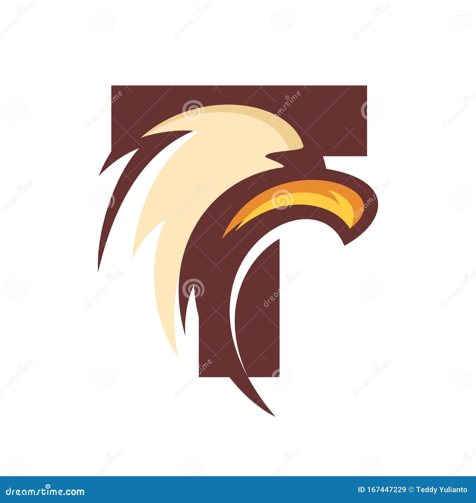 Logo Design Initial T Eagle 向量例证 - 插画 包括有 胃口, 被照顾的: 167447229