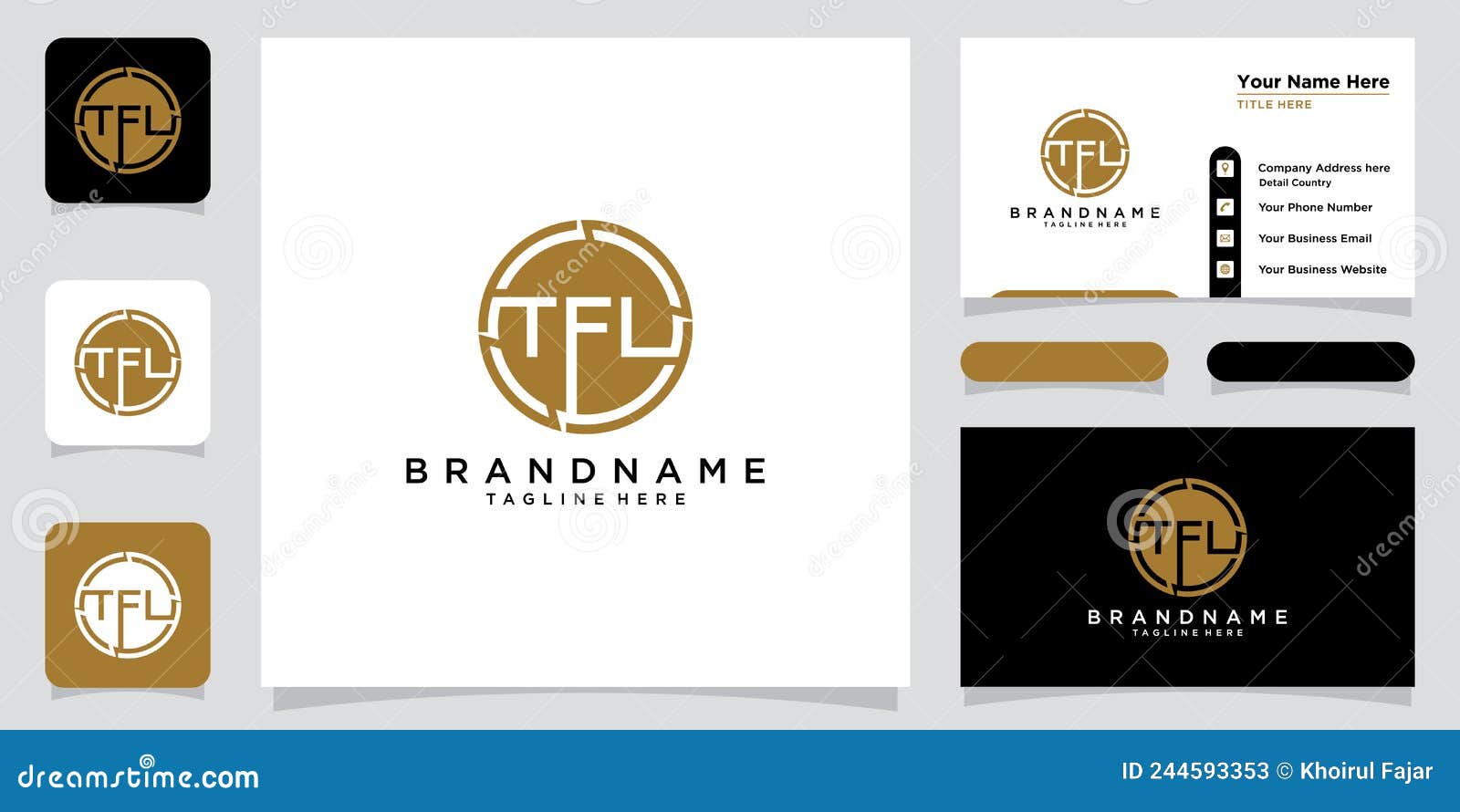Logo Design Initial TFL Vector Abstract Illustration Vector Stock ...