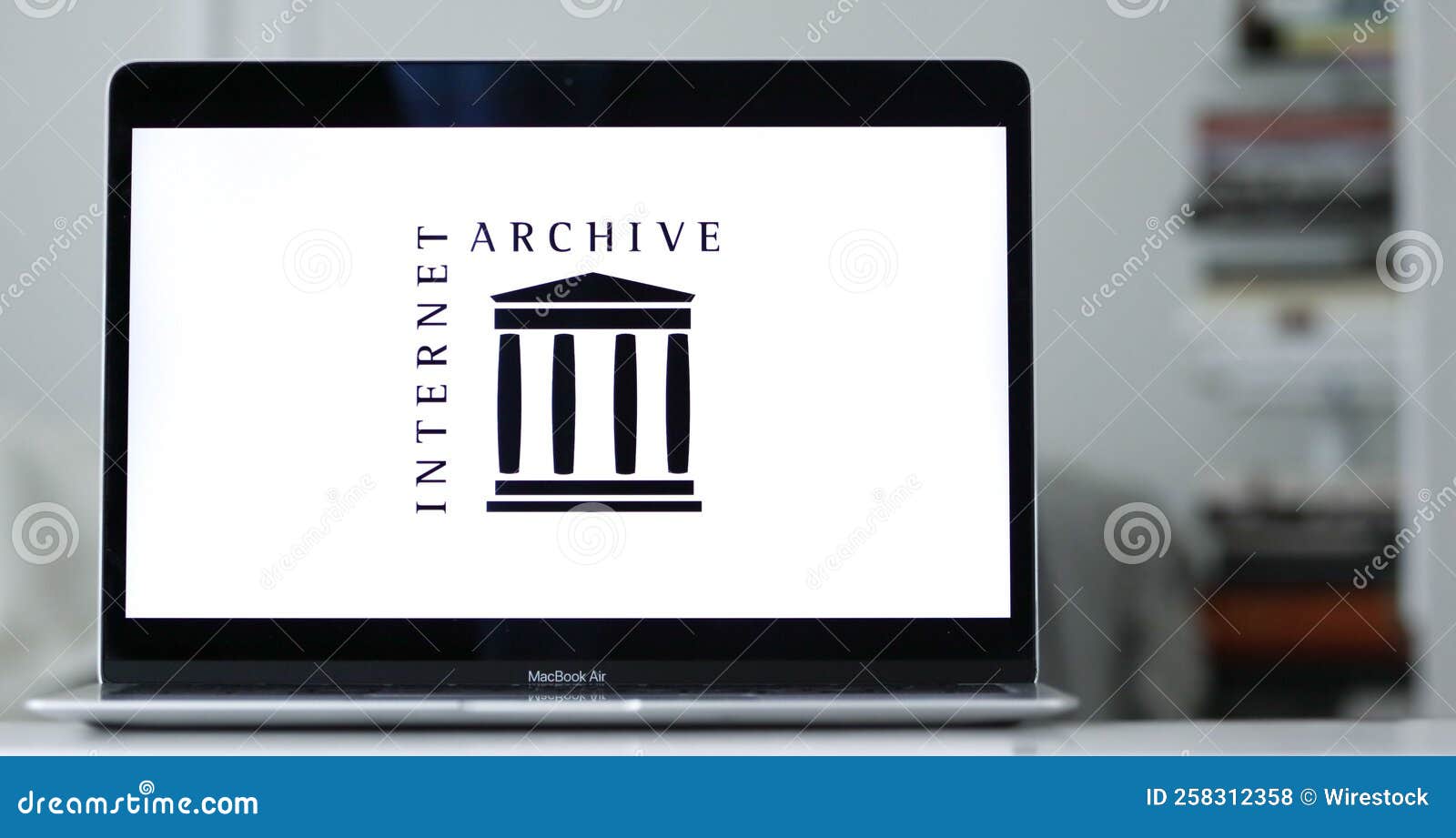 Logo Design of Internet Archive on a Laptop Screen in Blurred ...