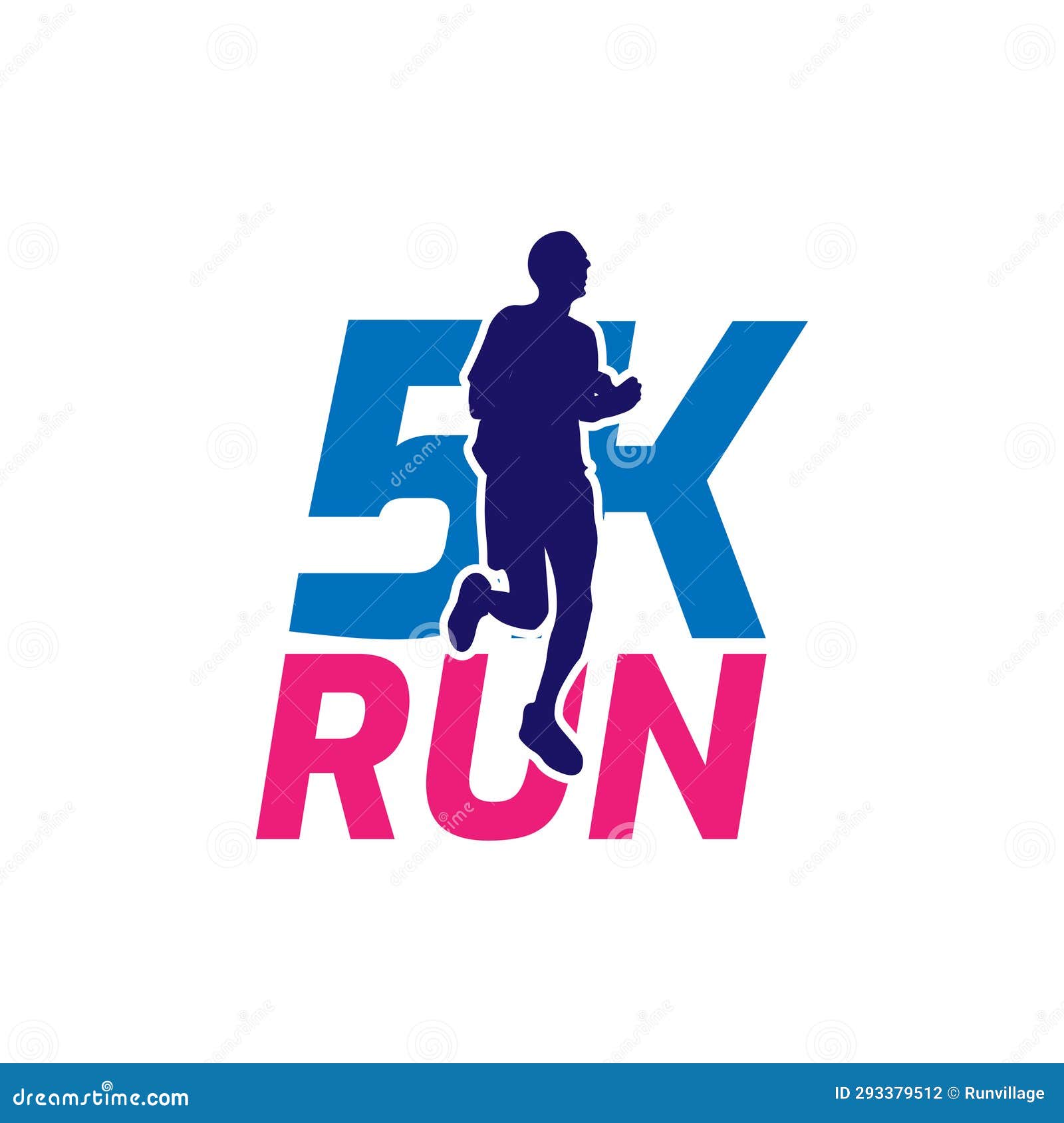 Logo Design for 5K Fun Run Event Stock Vector - Illustration of jogging ...