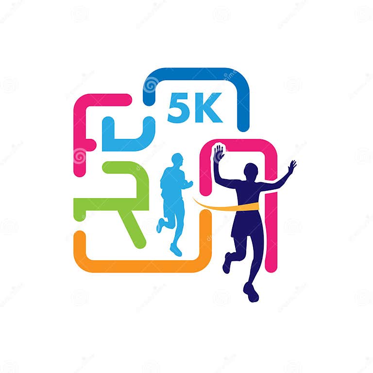 Logo Design for 5K Fun Run Event Stock Vector - Illustration of ...