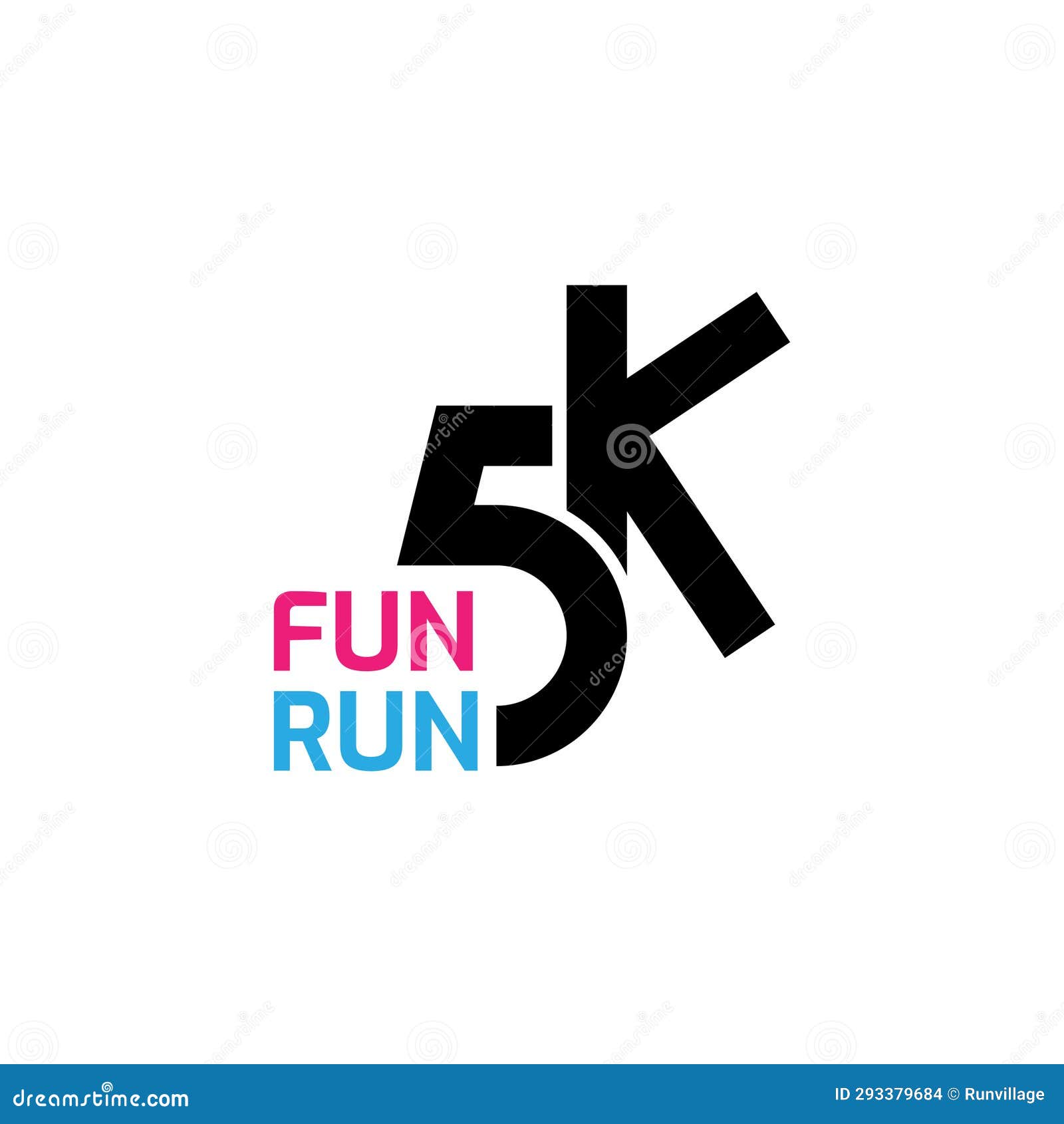 Logo Design for 5K Fun Run Event Stock Vector - Illustration of sprint ...