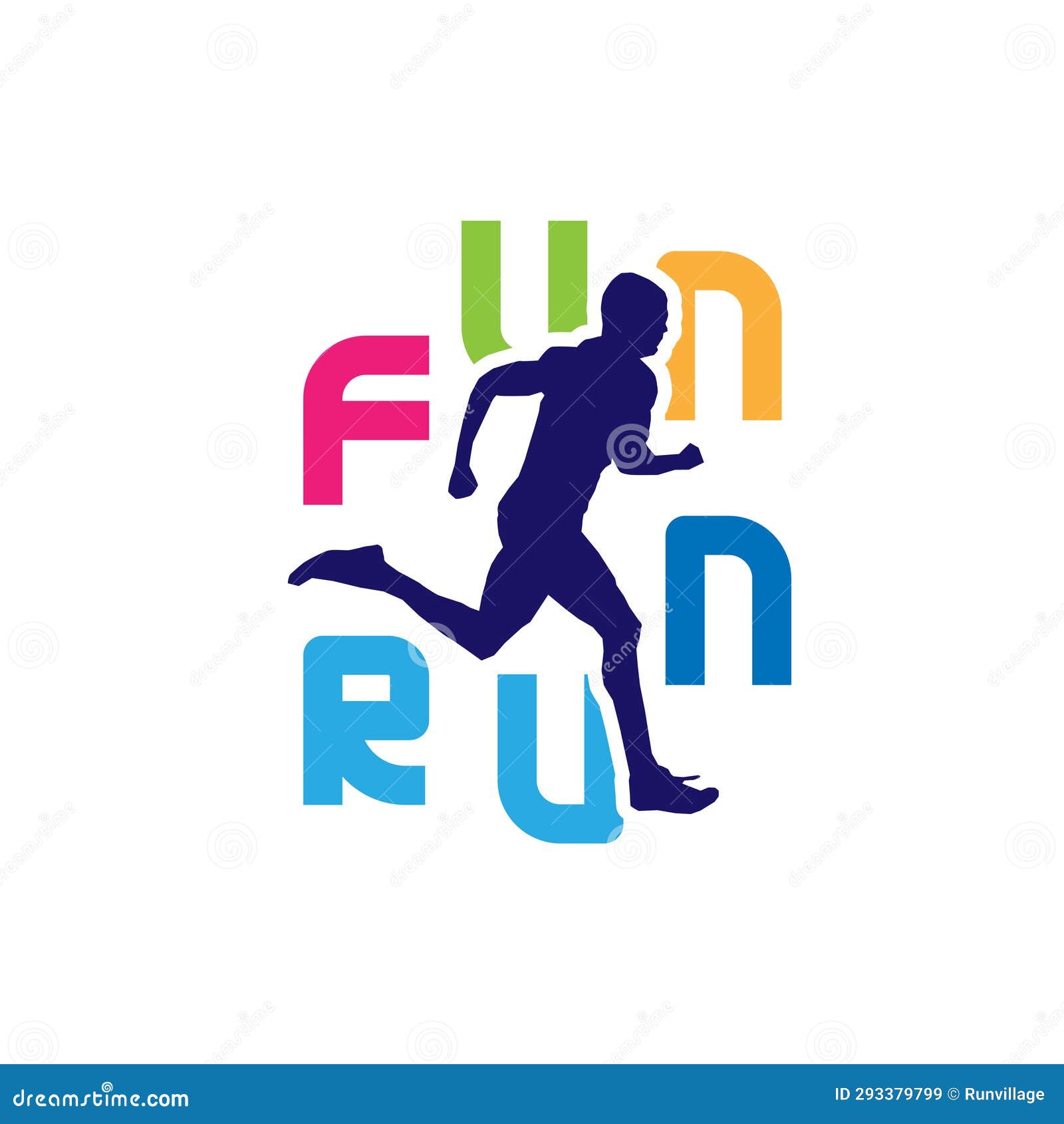 Logo Design for 5K Fun Run Event Stock Illustration - Illustration of ...