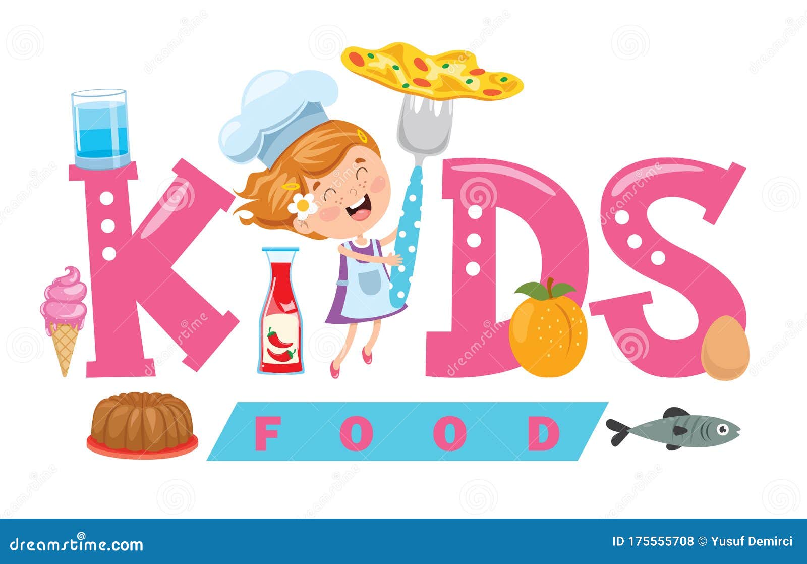 Logo Design for Kids Food stock vector. Illustration of child - 175555708