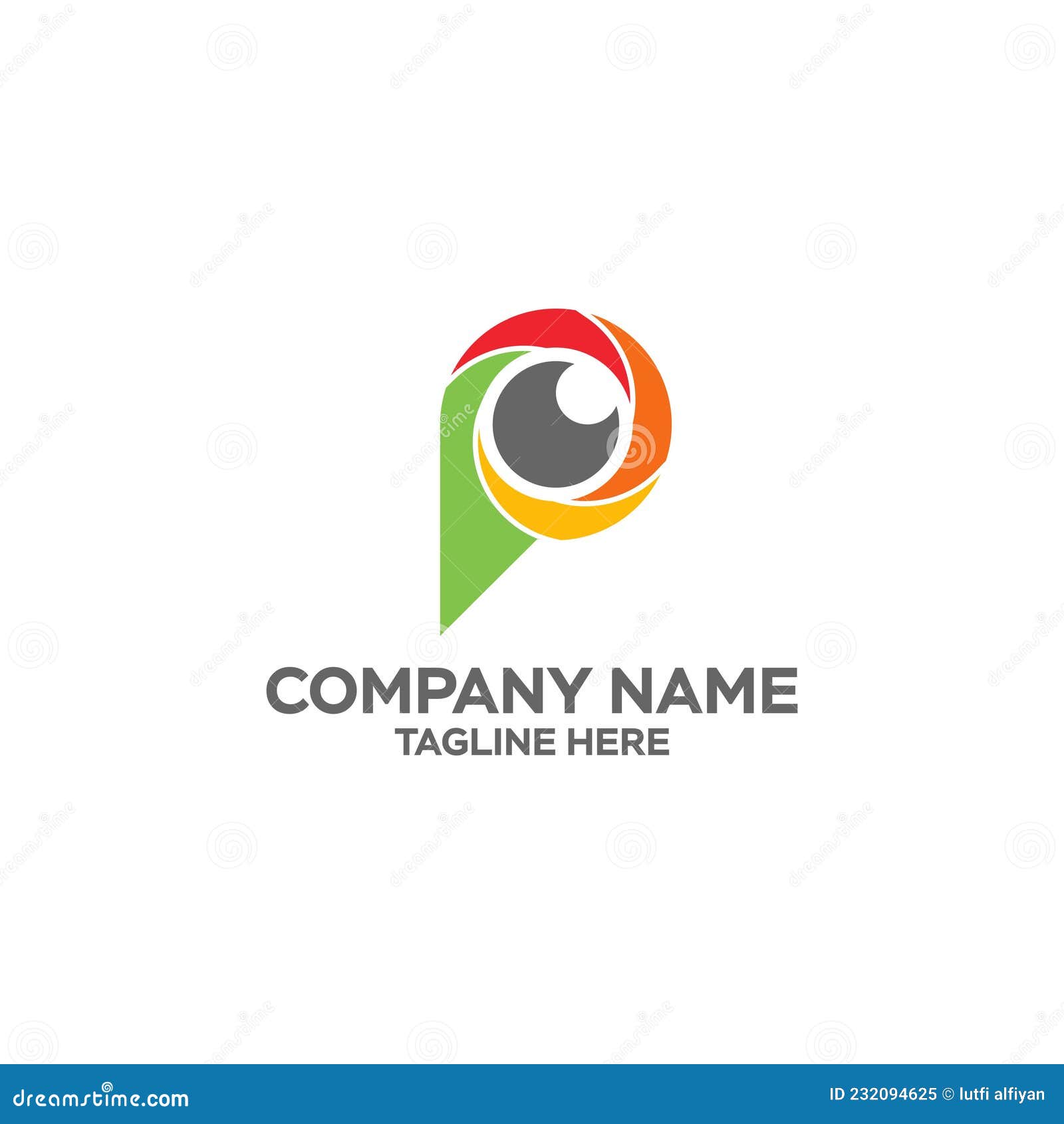 Creative and Elegant of Letter P Eye Logo Concept Stock Vector ...