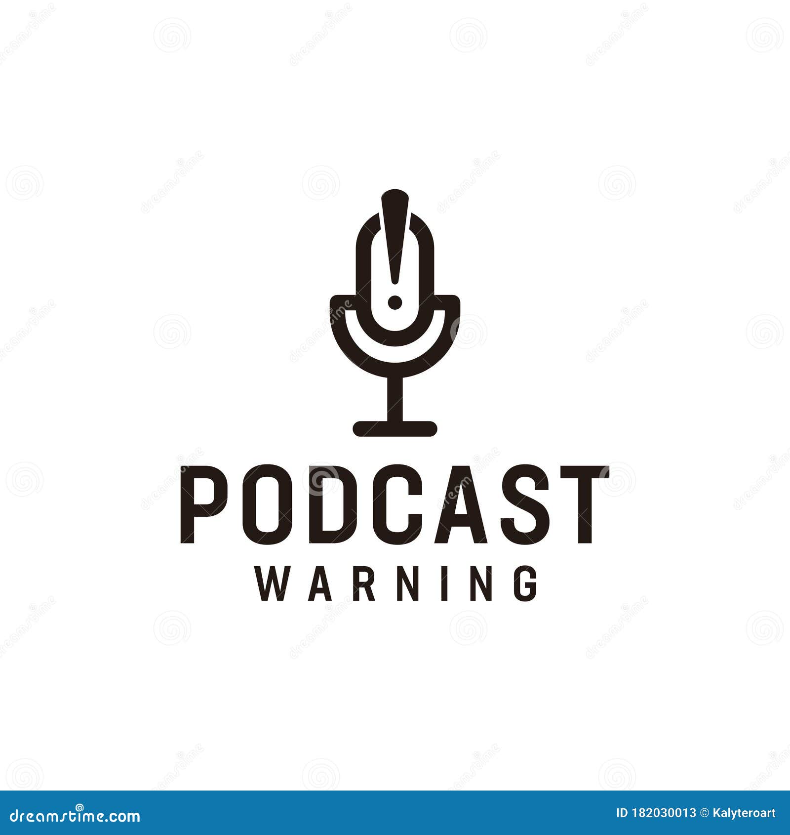 Podcast and Warning Logo Design Stock Vector - Illustration of music ...
