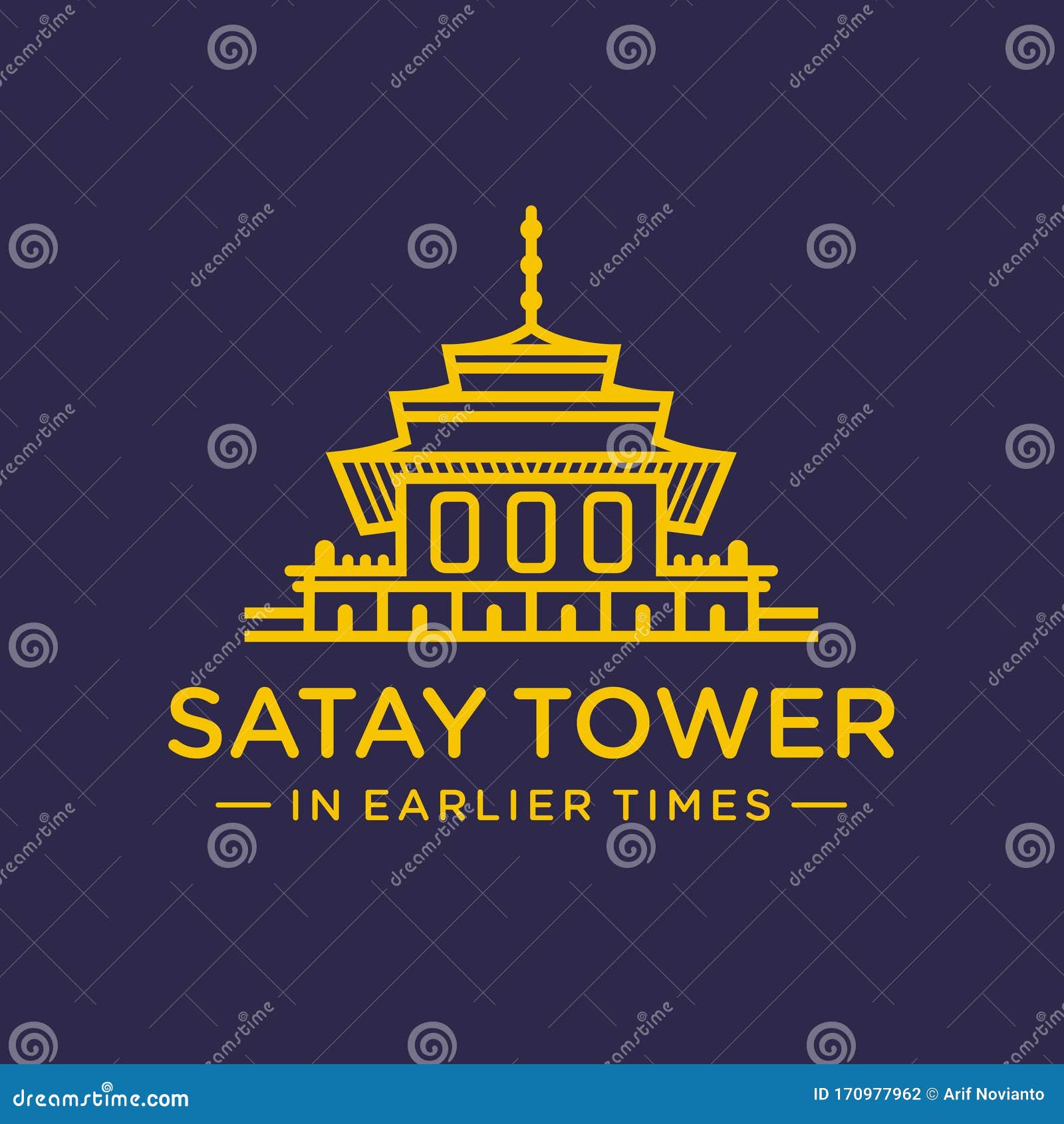 Outline Bandung Indonesia City Skyline With White Buildings. Bandung ...