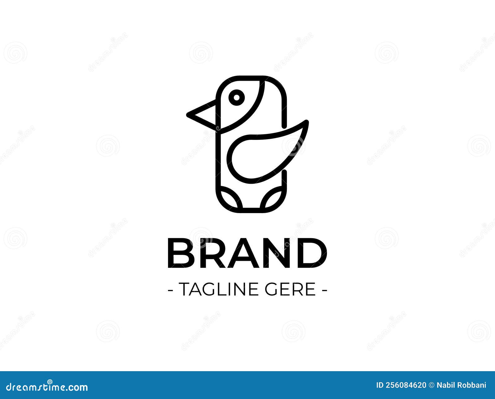 Unique Bird Logo with Outline Style Stock Vector - Illustration of ...