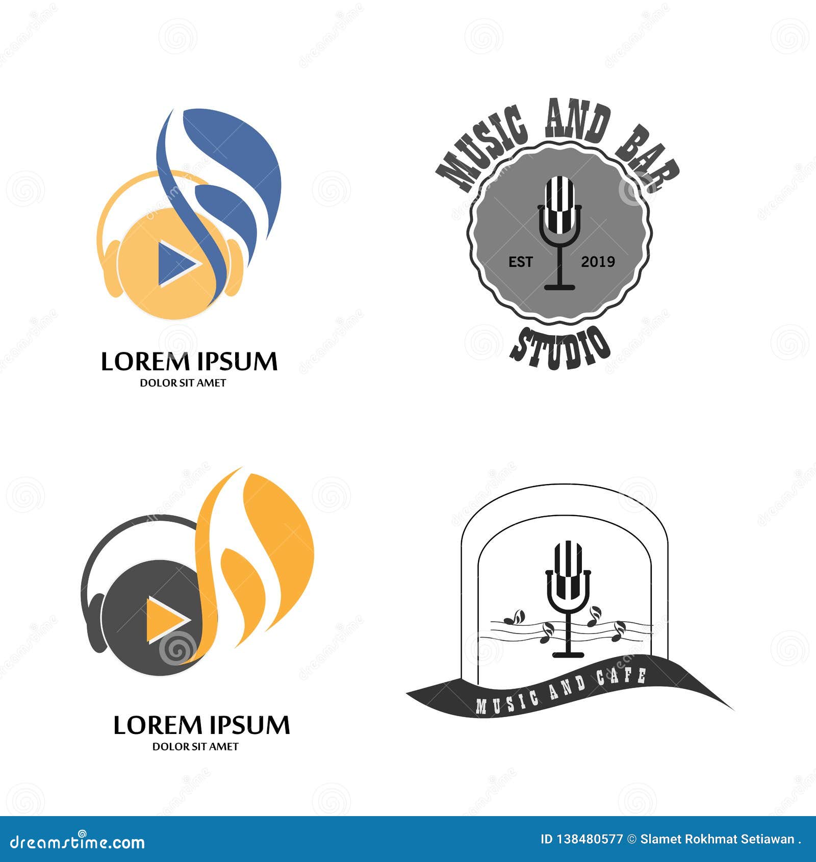 Music logo design pack stock vector. Illustration of pack - 138480577