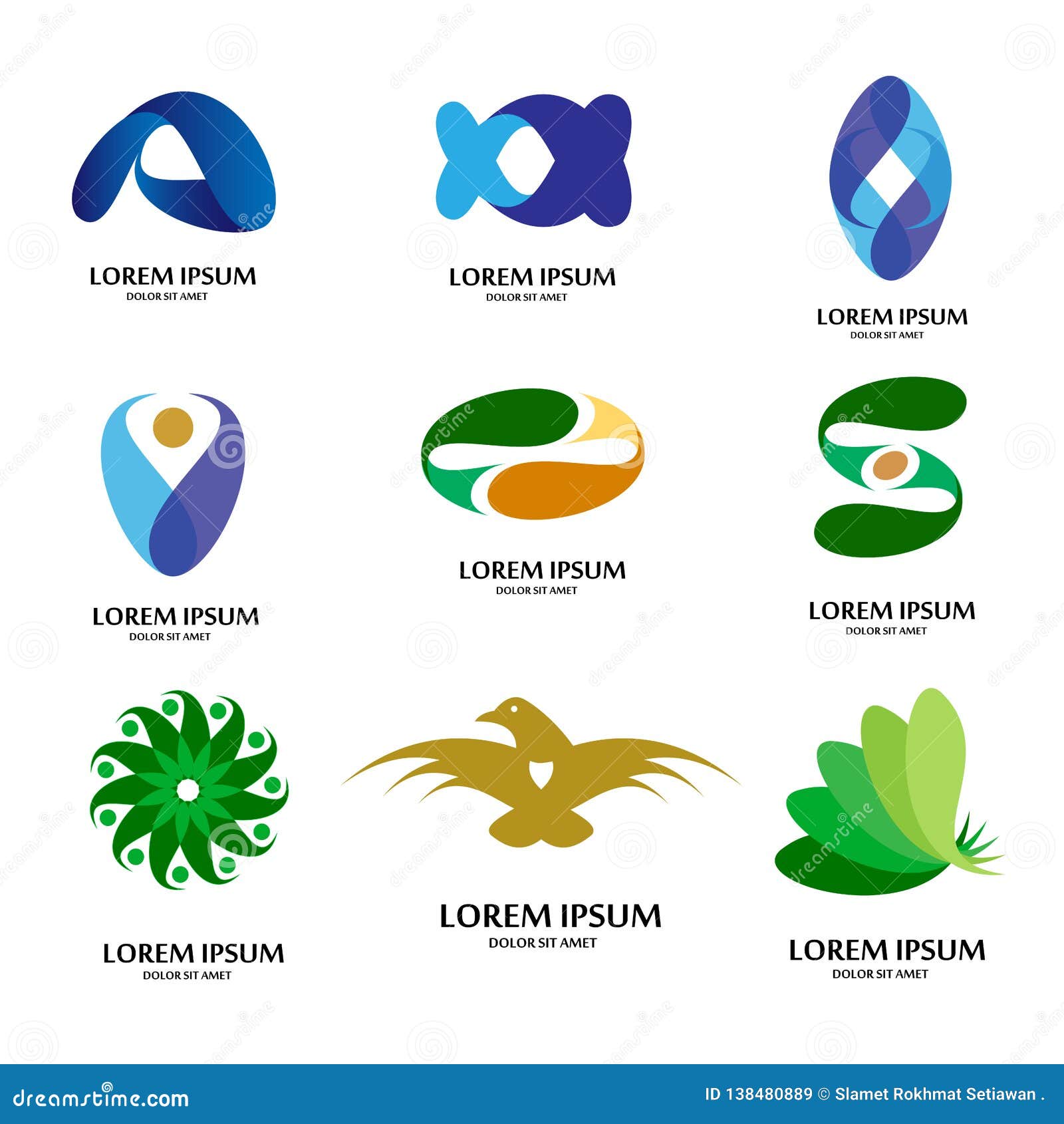 Abstract Modern Logo Design Set Stock Vector - Illustration of plant ...