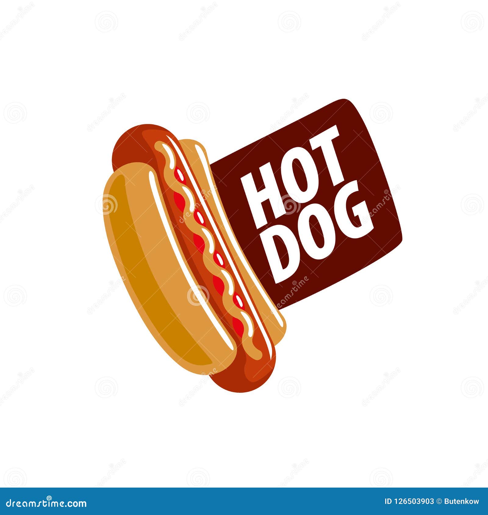 Vector logo hot dog stock vector. Illustration of bistro - 126503903