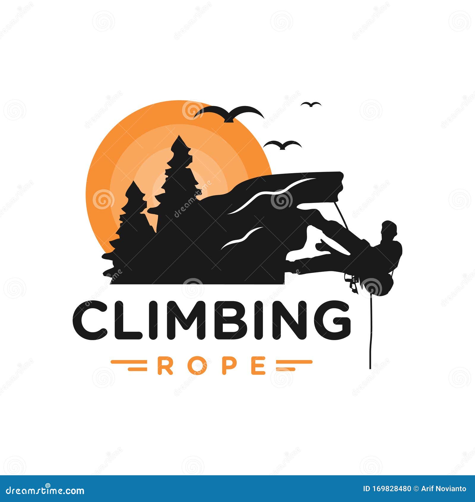 The climber logo design stock vector. Illustration of mountaineering ...