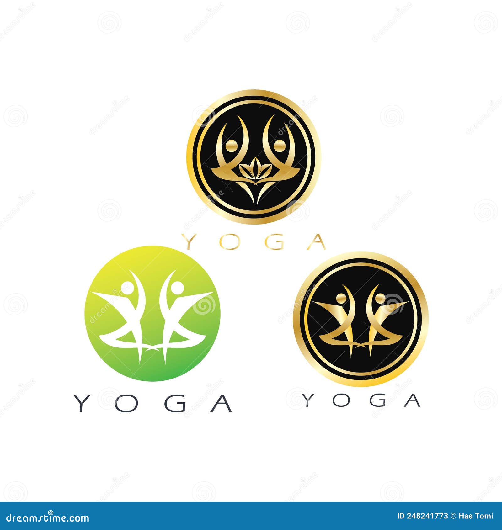 Logo Design of People Doing Yoga Symbol Icon Illustration Vector Stock ...