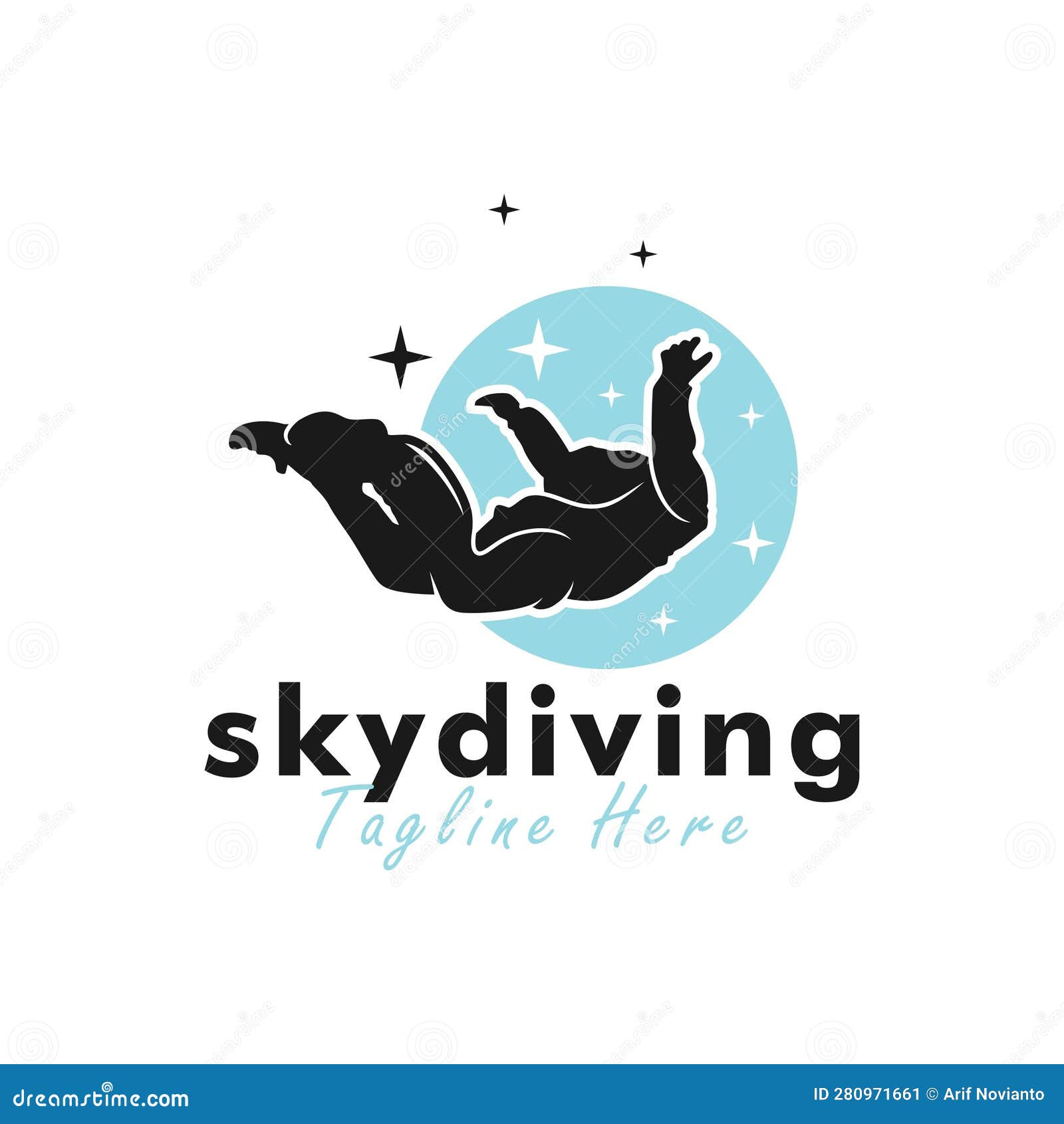 Logo Design of Person Doing Skydiving Stock Illustration - Illustration ...