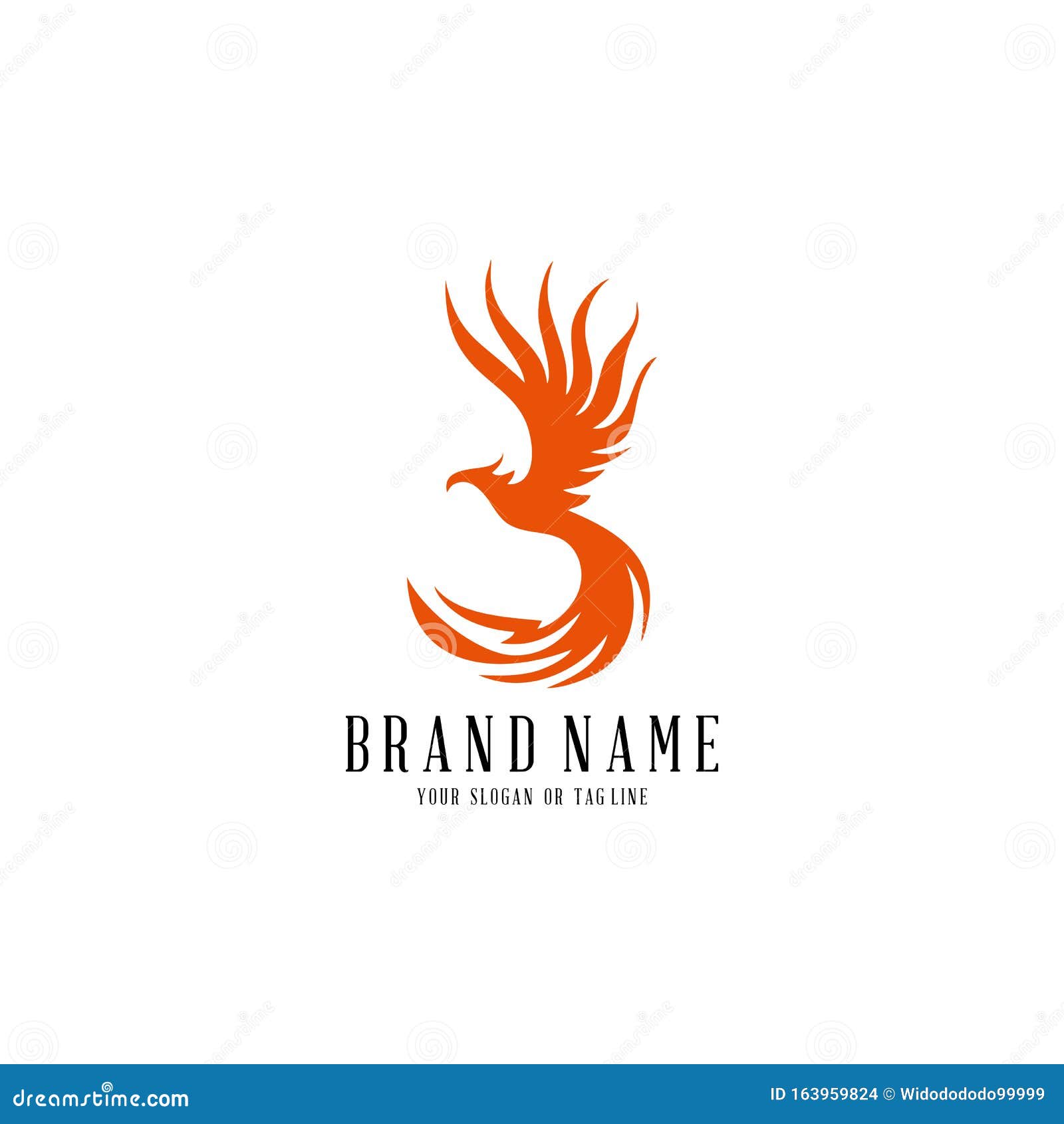 Design Phoenix Vector Template White Background Stock Vector ...