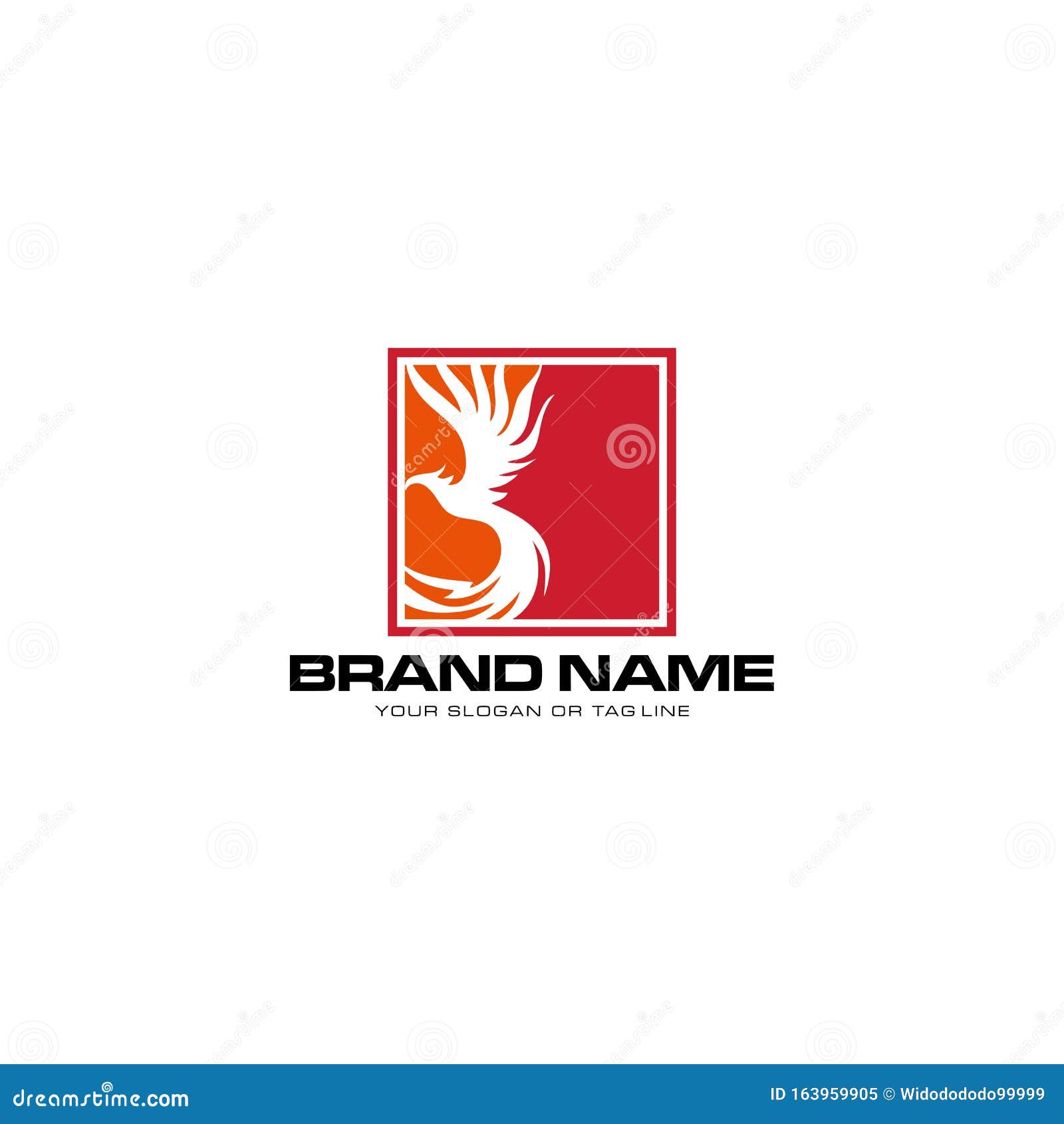 Design Phoenix Vector Template White Background Stock Vector ...