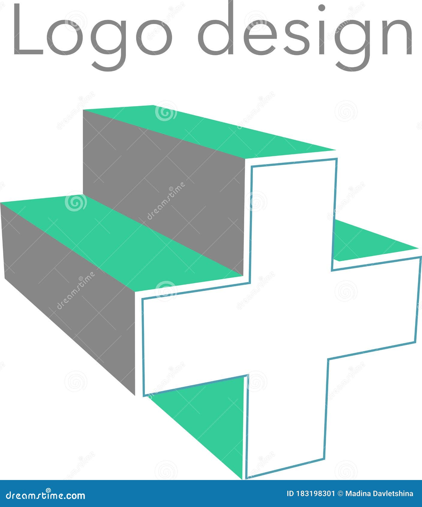 Logo design plus 3d gray stock vector. Illustration of meet - 183198301