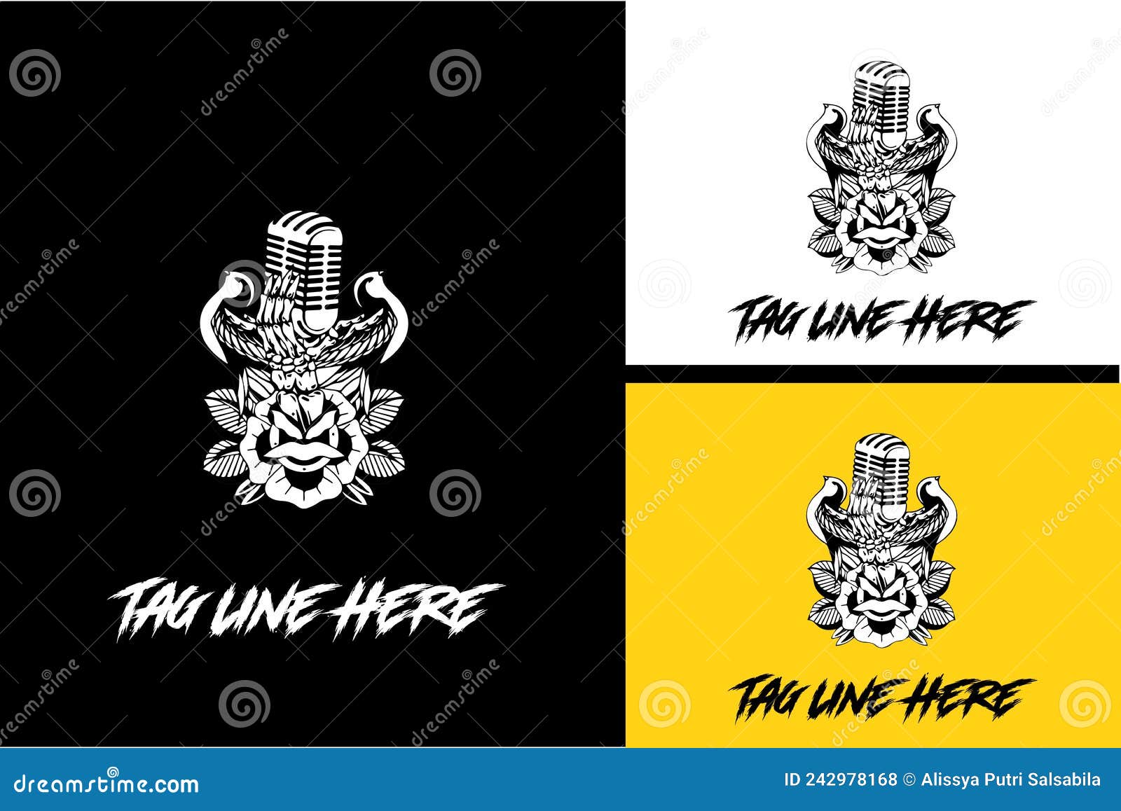 Logo Design of Podcast Vector Black and White Stock Vector ...