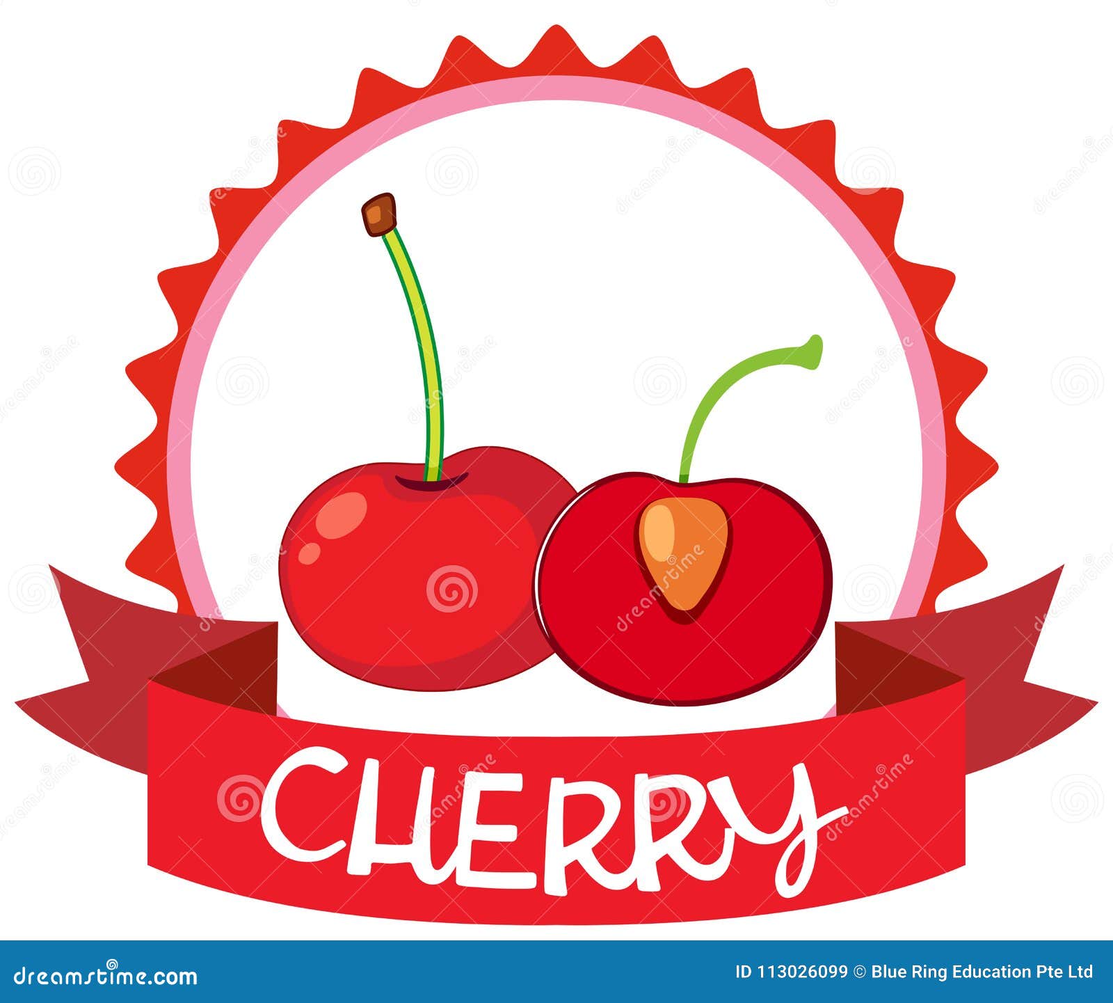 Logo Design with Red Cherries Stock Vector - Illustration of clipping ...