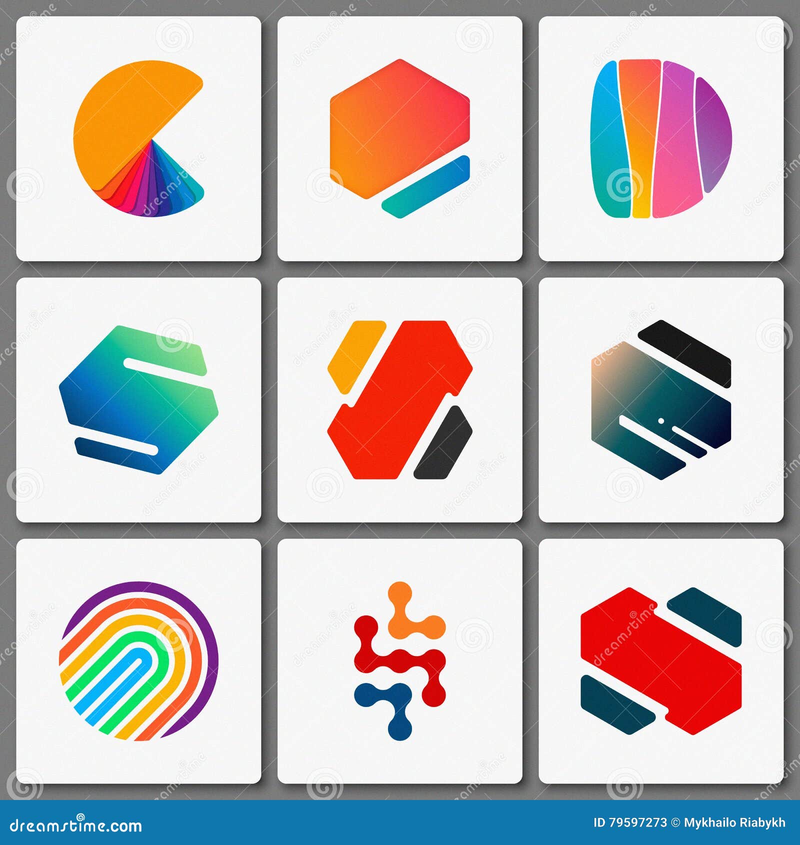 Logo Design Set. Geometric Logos. Creative Abstract . Simple Elements ...