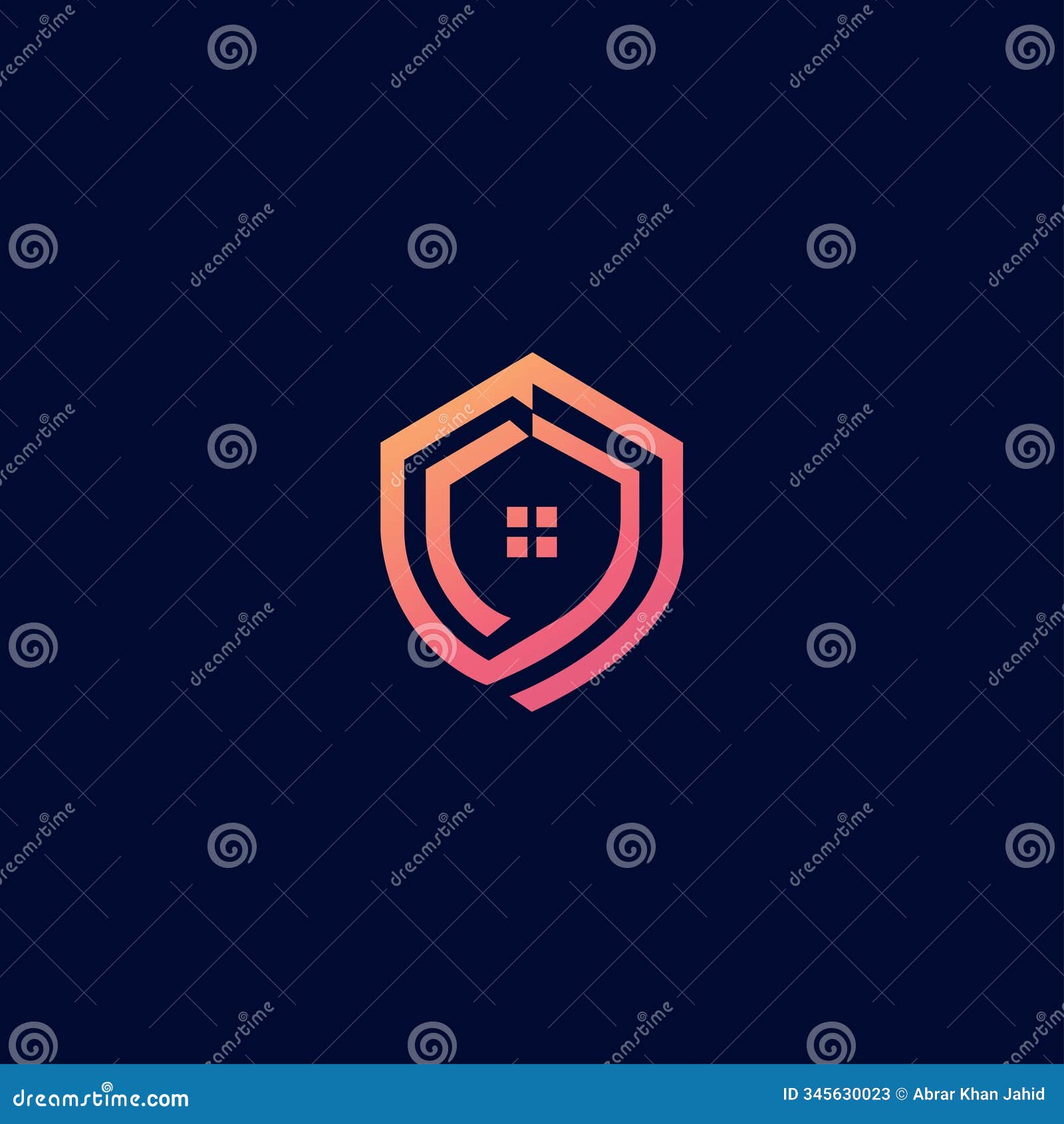 Logo Design Shield and Building Abstract Icon Vector Stock Illustration ...