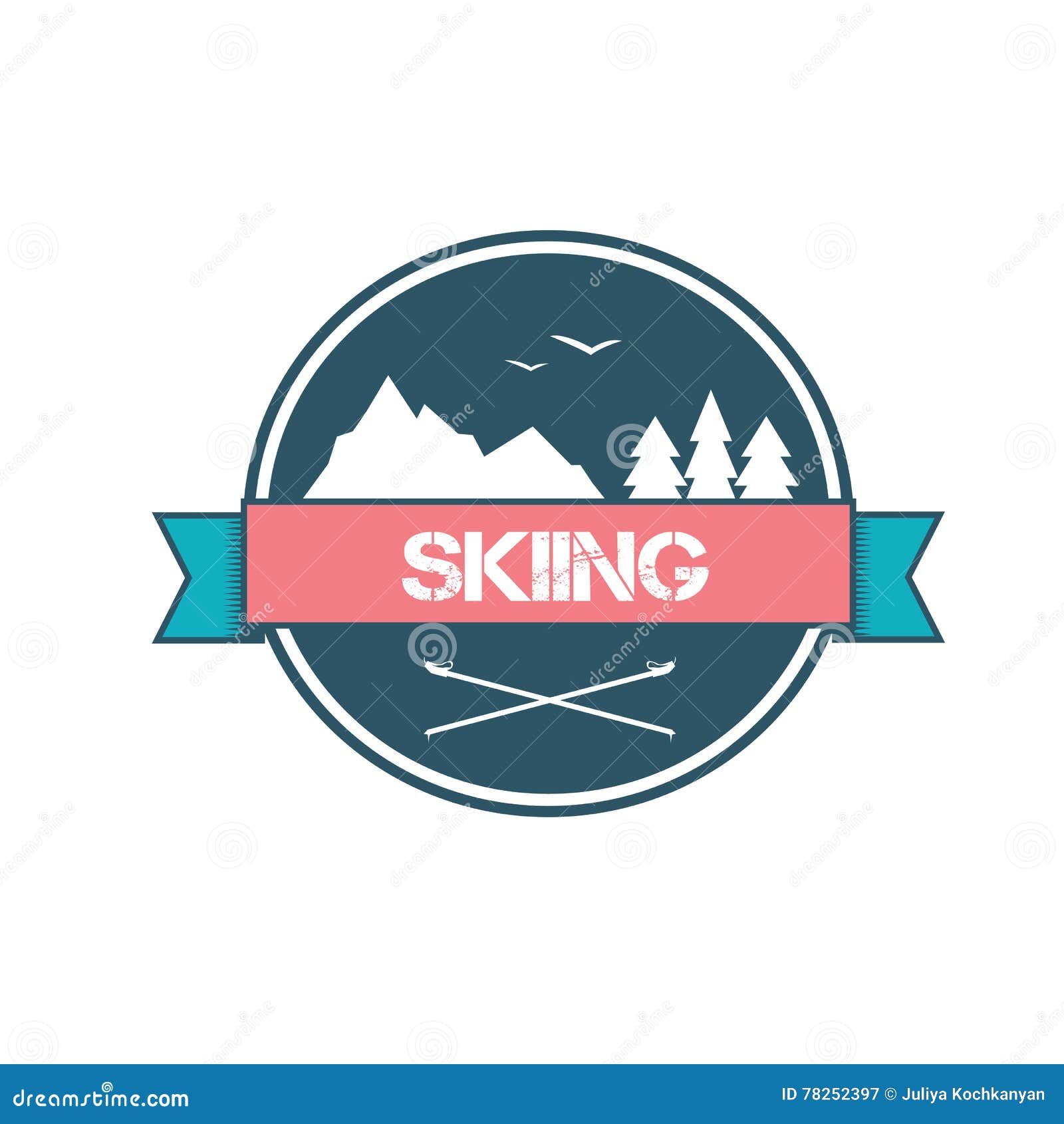 Logo design for skiing stock vector. Illustration of design - 78252397