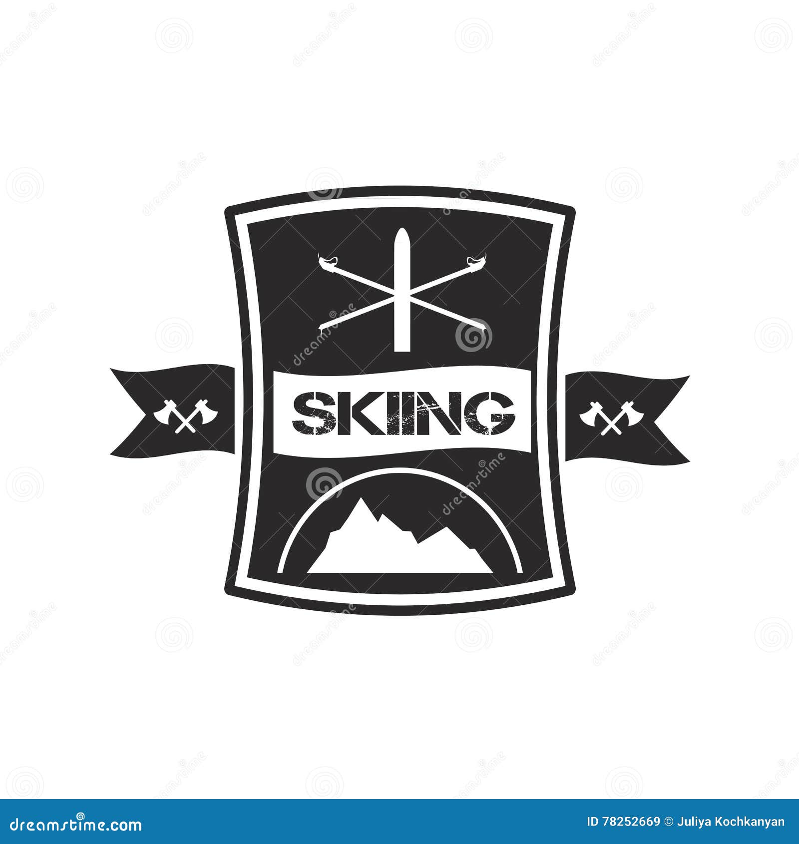 Logo design for skiing stock vector. Illustration of insignia - 78252669