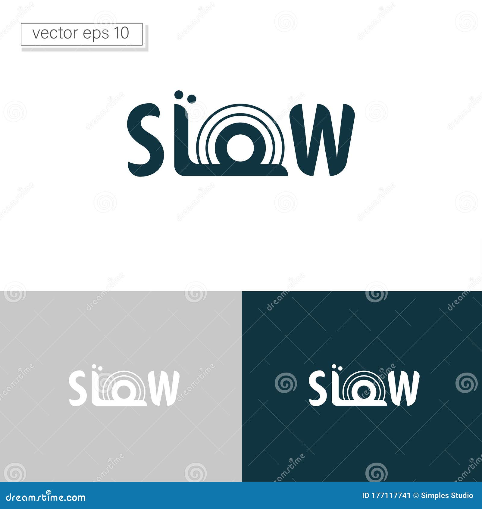 Logo Design Slow Writing with a Conch Combination Stock Vector ...