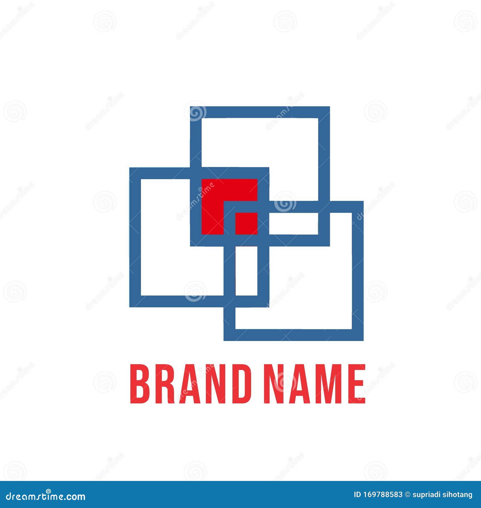 Logo Design from Square Shape. Three Shape Element Stock Illustration ...