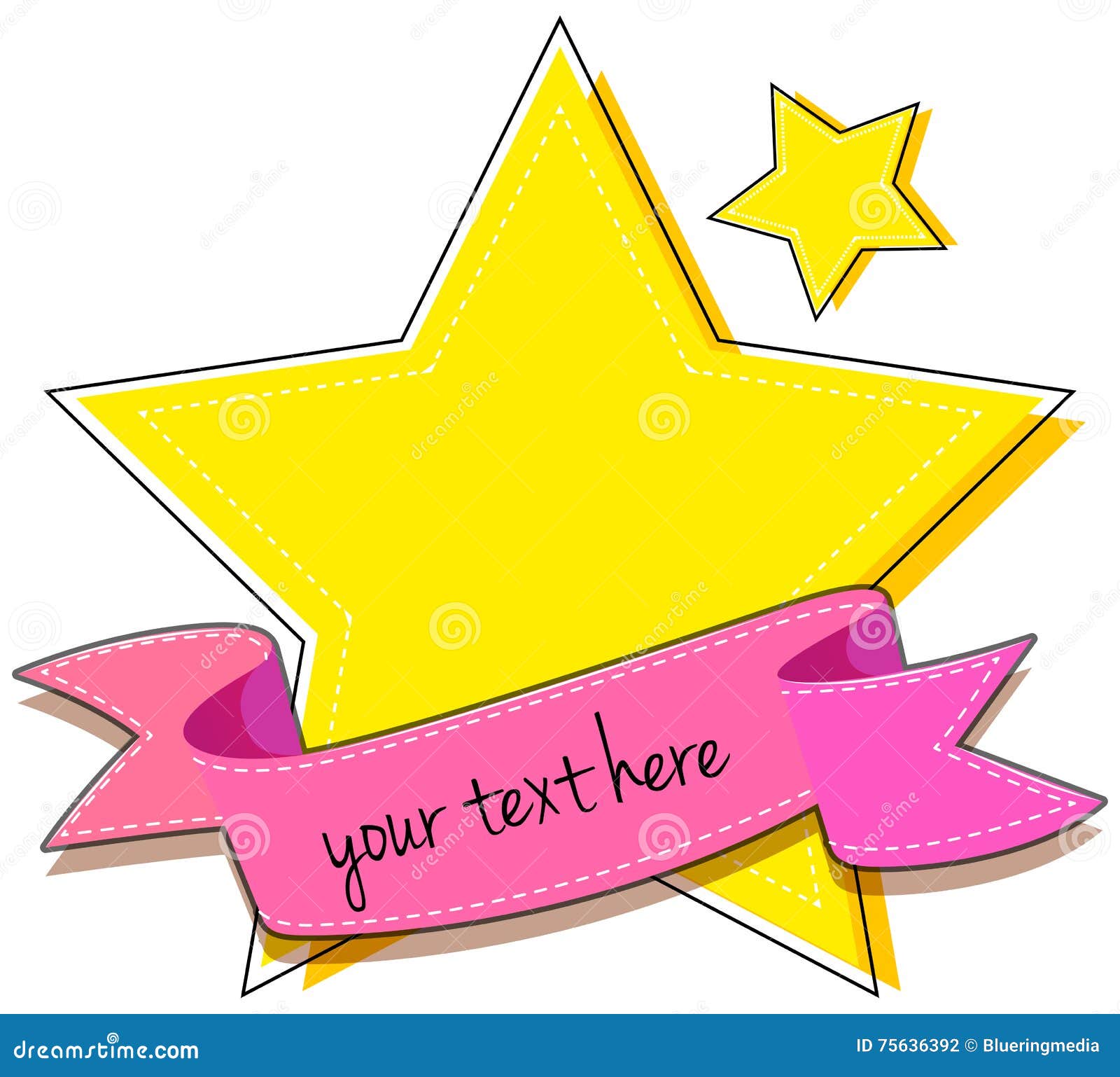 Logo Design with Star and Ribbon Stock Vector - Illustration of ...