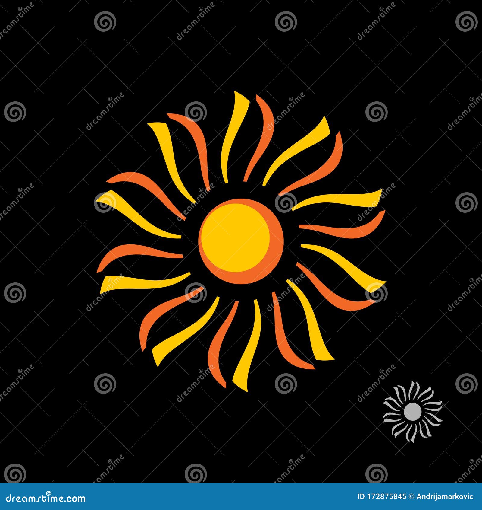 Logo design for the sun stock vector. Illustration of star - 172875845