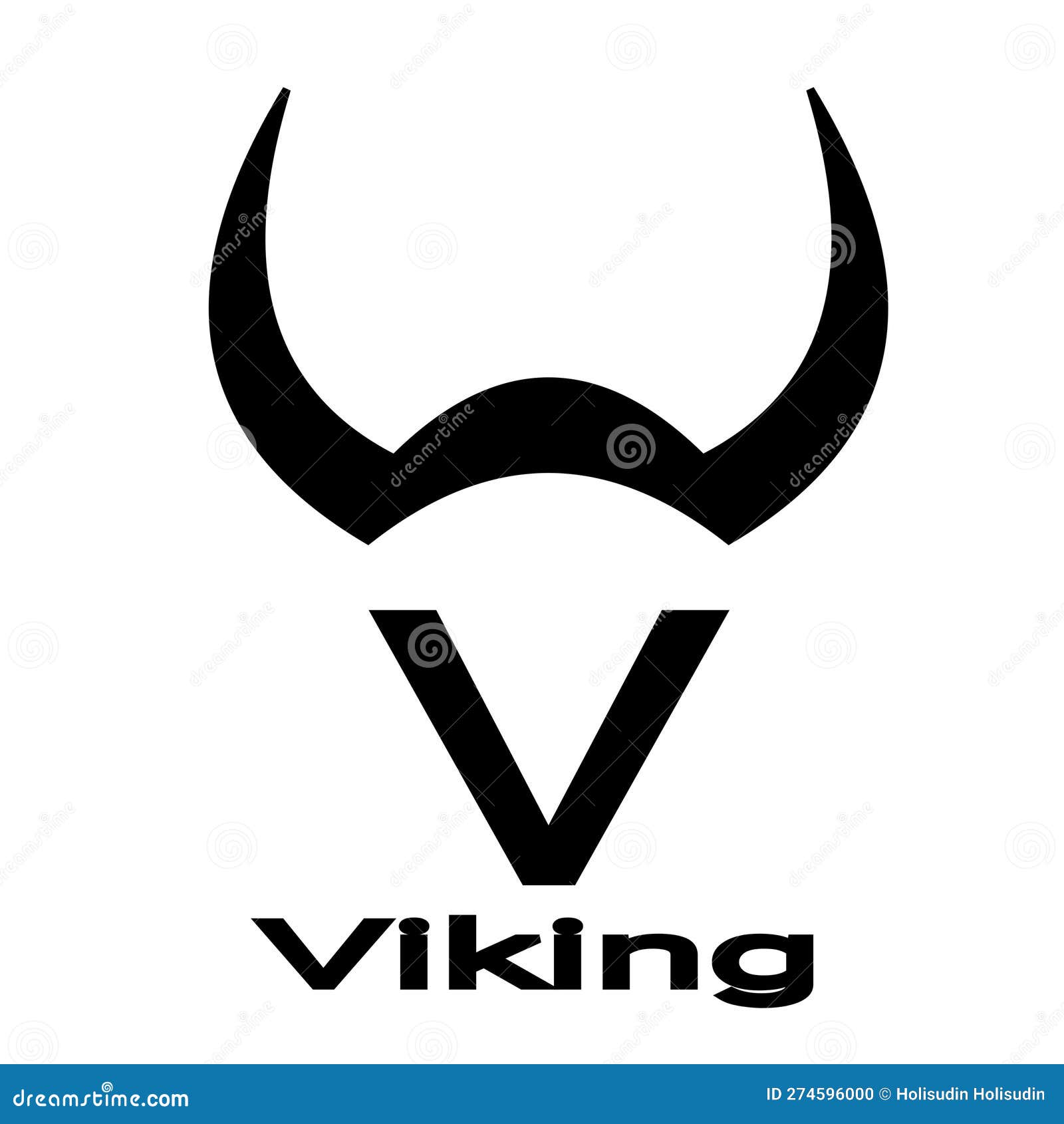 Logo Design or Symbol of Horns and Letter V and Viking Text Stock ...