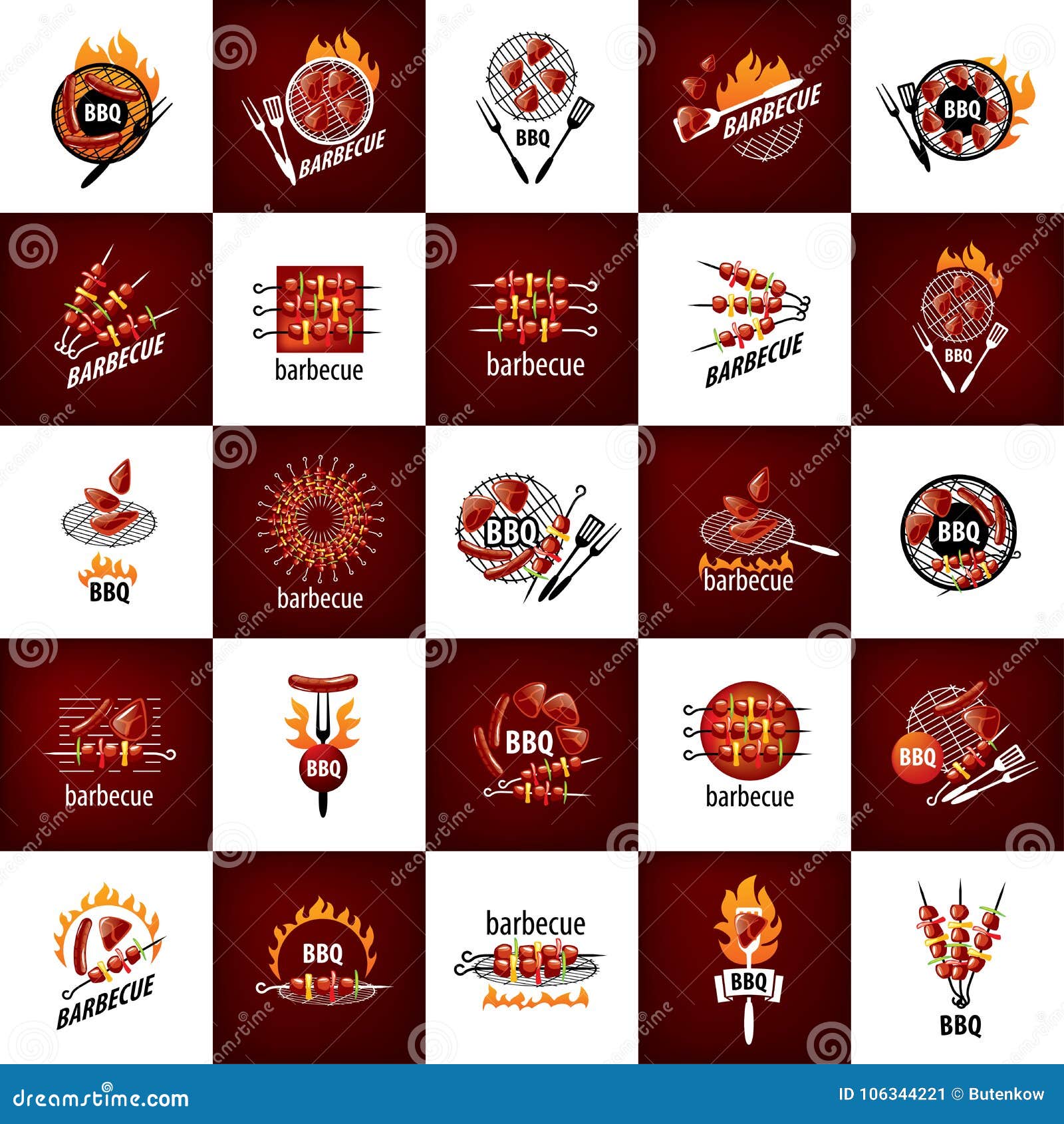 Barbecue party logo stock vector. Illustration of design - 106344221