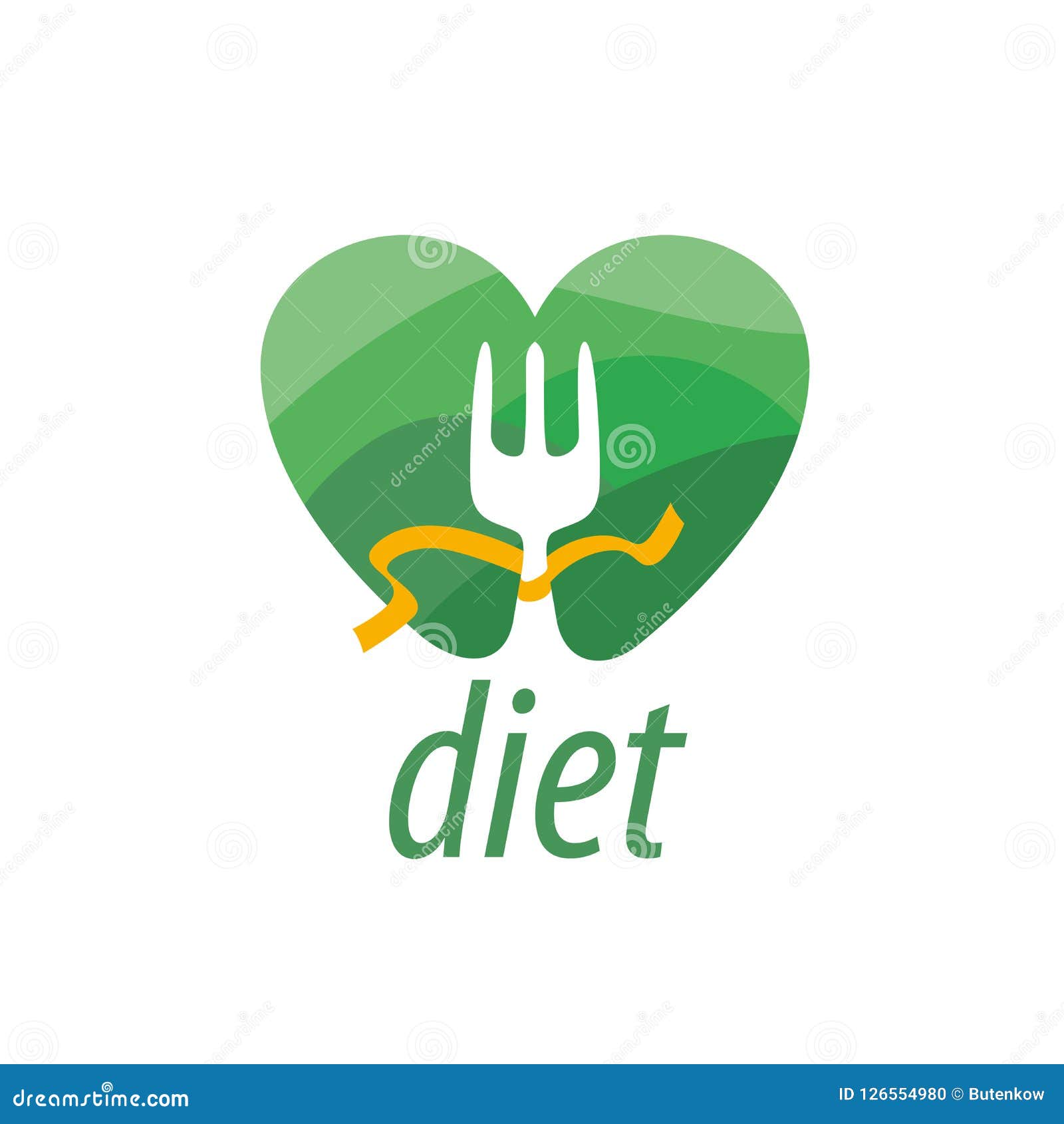 Vector logo for diet stock vector. Illustration of loss - 126554980