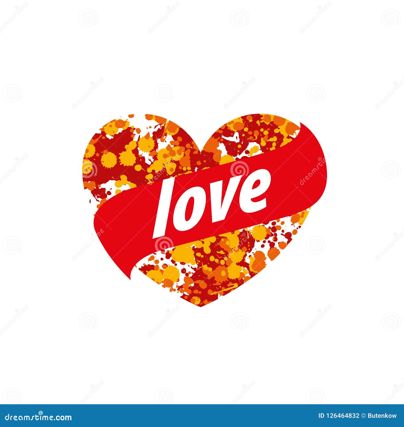 Logo heart splash stock vector. Illustration of color - 126464832