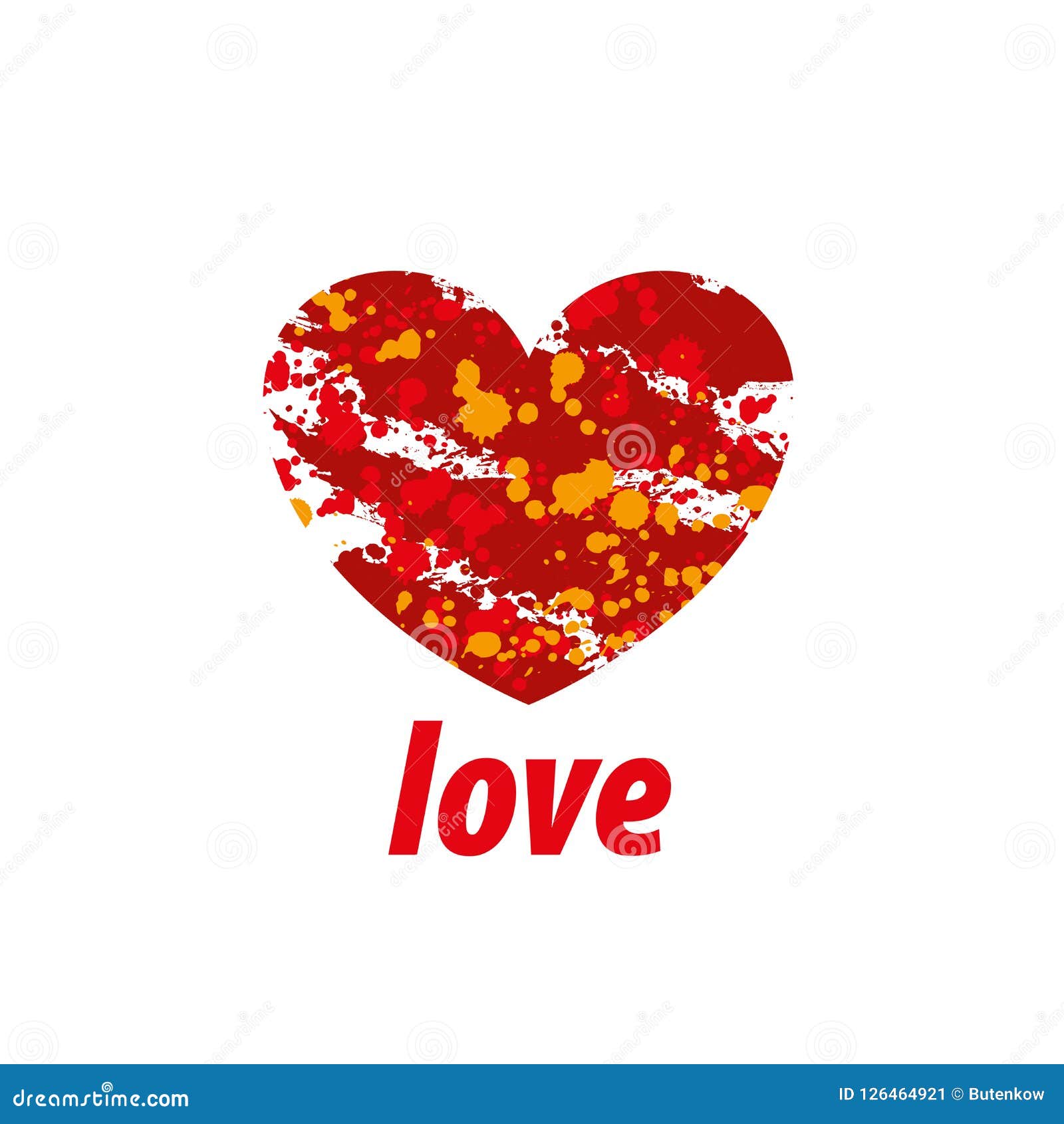 Logo heart splash stock vector. Illustration of shape - 126464921
