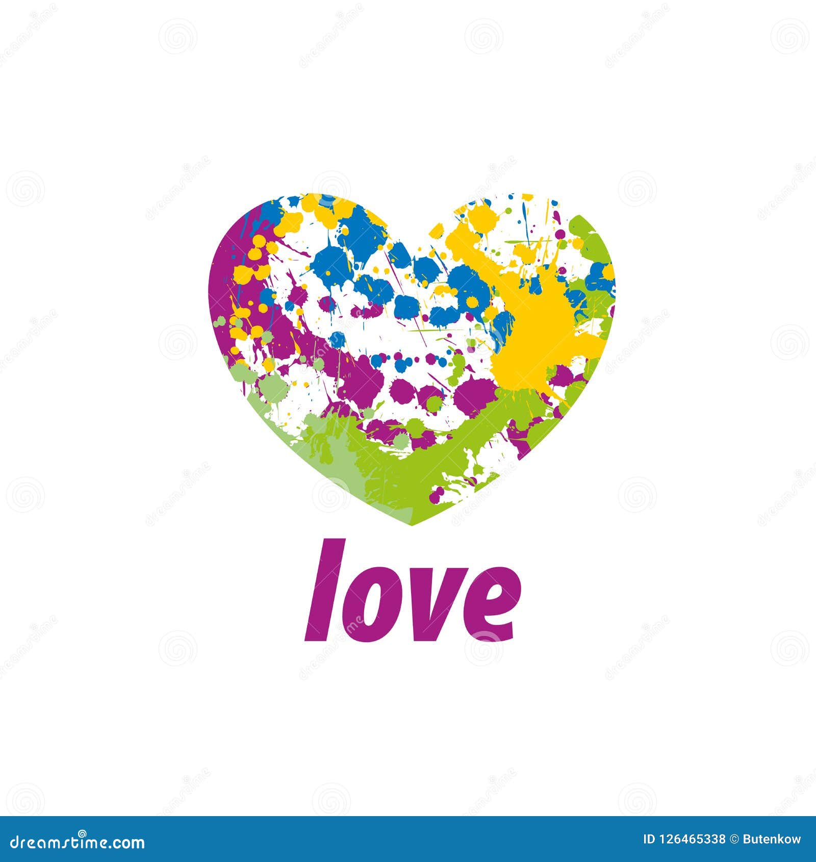 Logo heart splash stock vector. Illustration of splash - 126465338