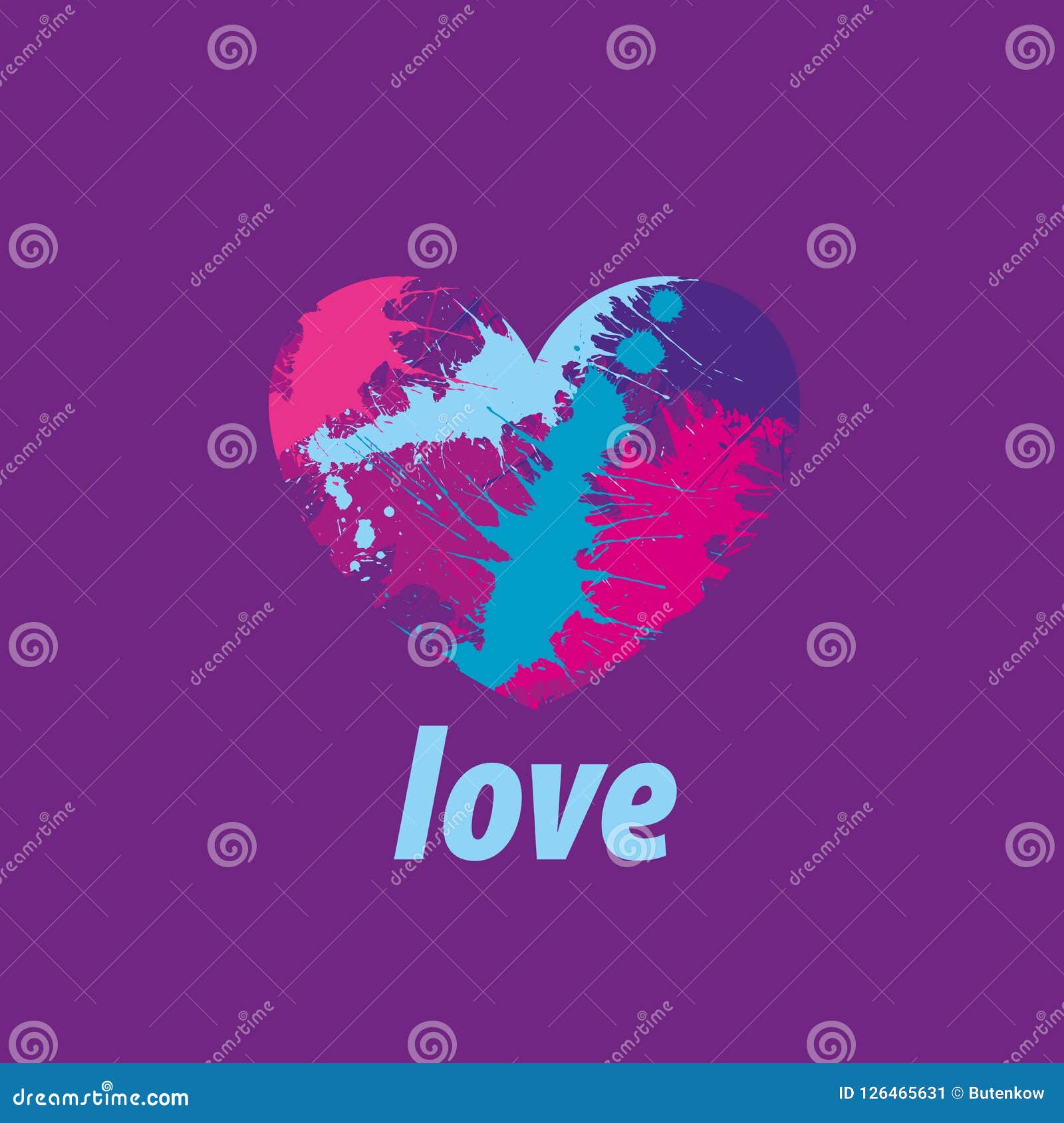 Logo heart splash stock vector. Illustration of daub - 126465631
