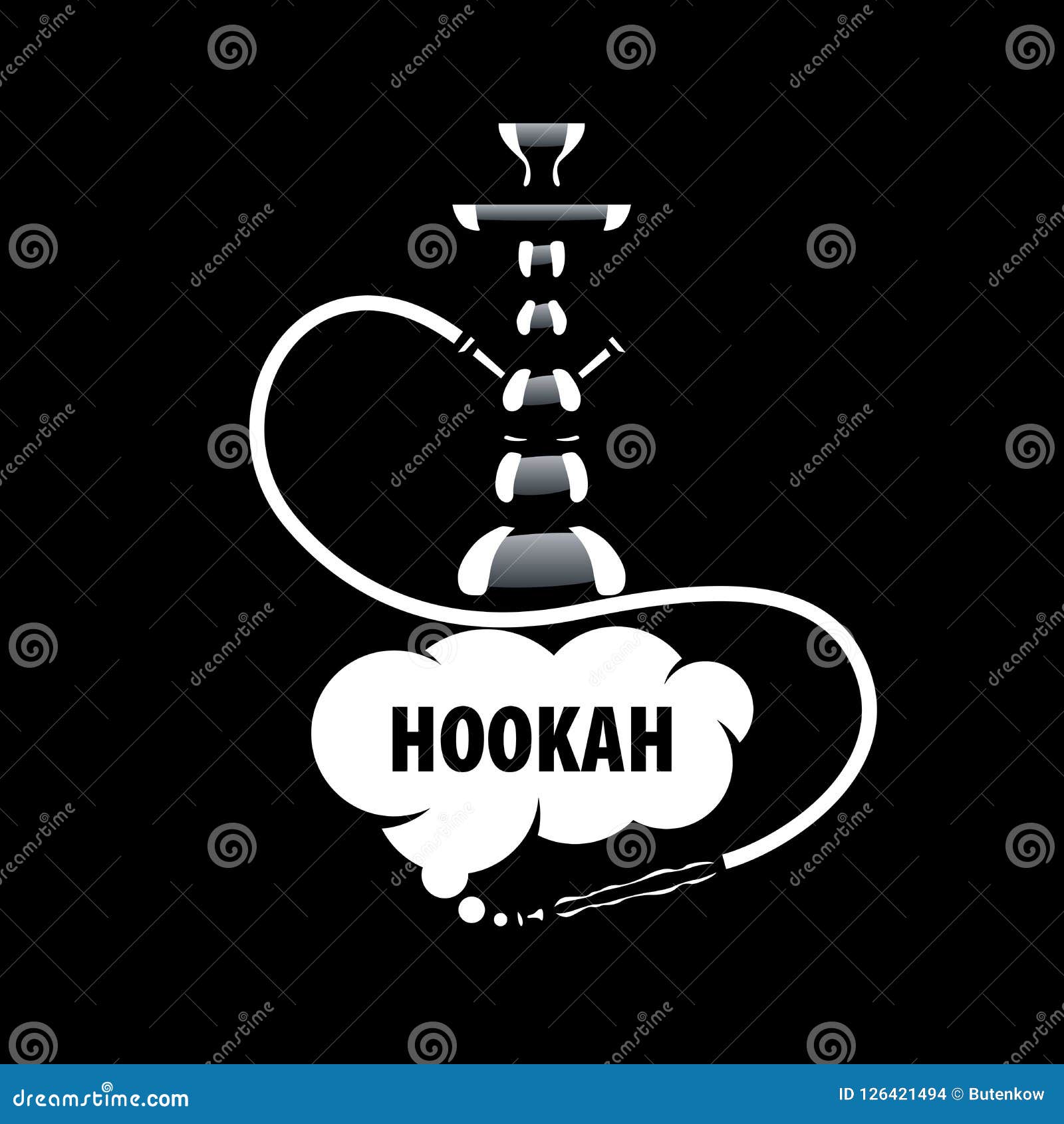 Vector logo hookah stock vector. Illustration of relaxation - 126421494